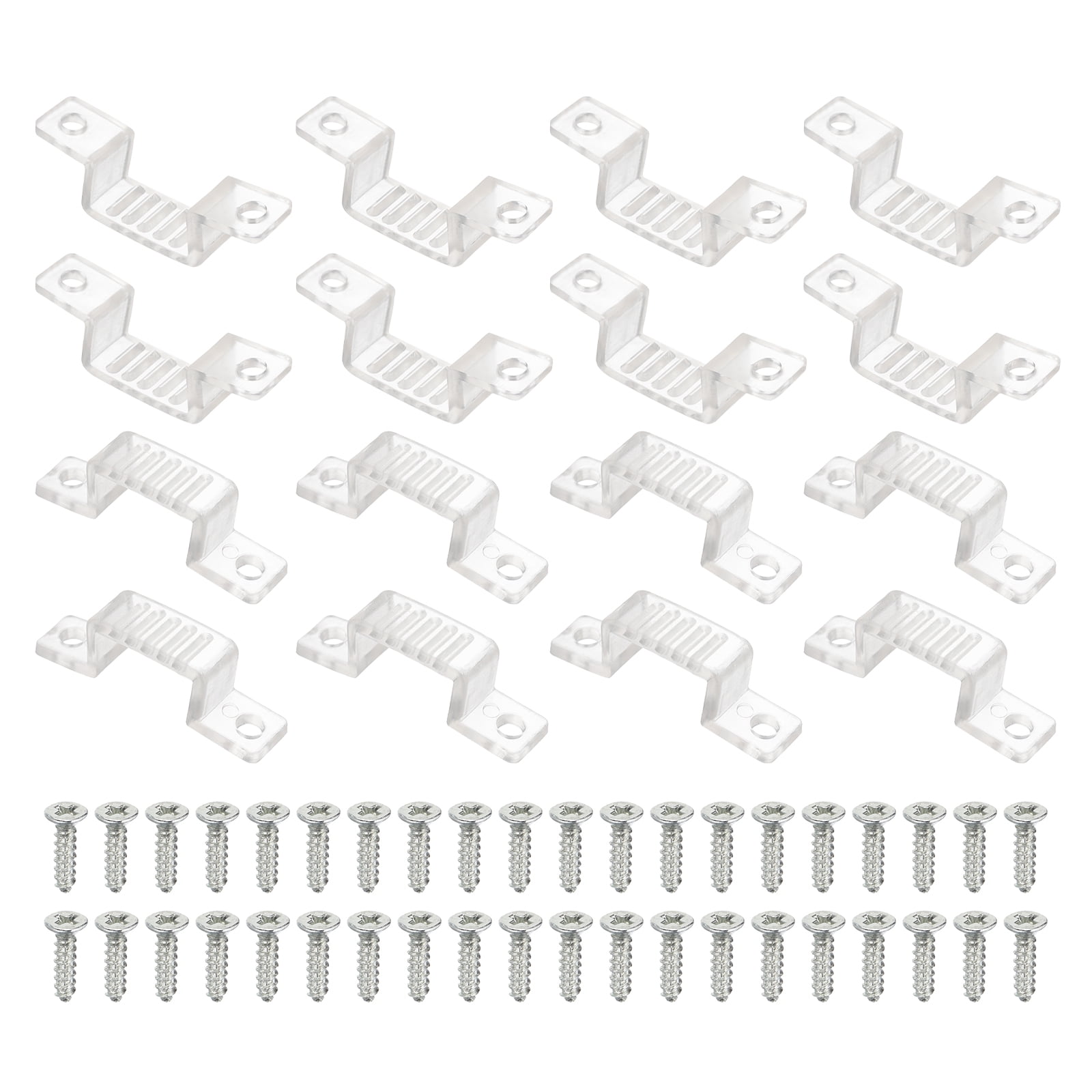 Uxcell LED Strip Light Clips, 50 Pack Mounting Bracket Soft Fixing ...