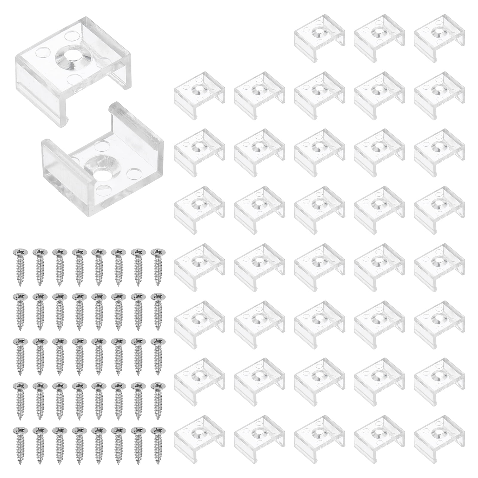 Uxcell LED Strip Light Clips, 60 Pack Mounting Bracket Fixing Clips ...