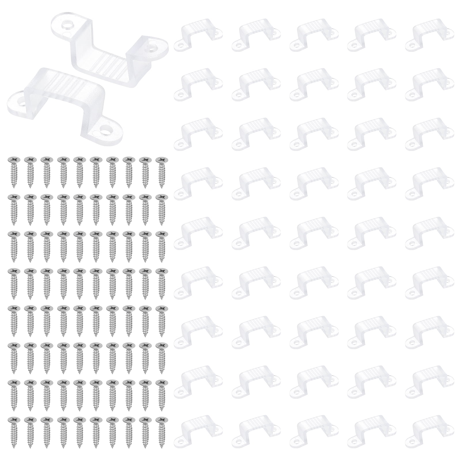 Uxcell LED Strip Light Clips, 60 Pack Mounting Bracket Fixing Clips ...