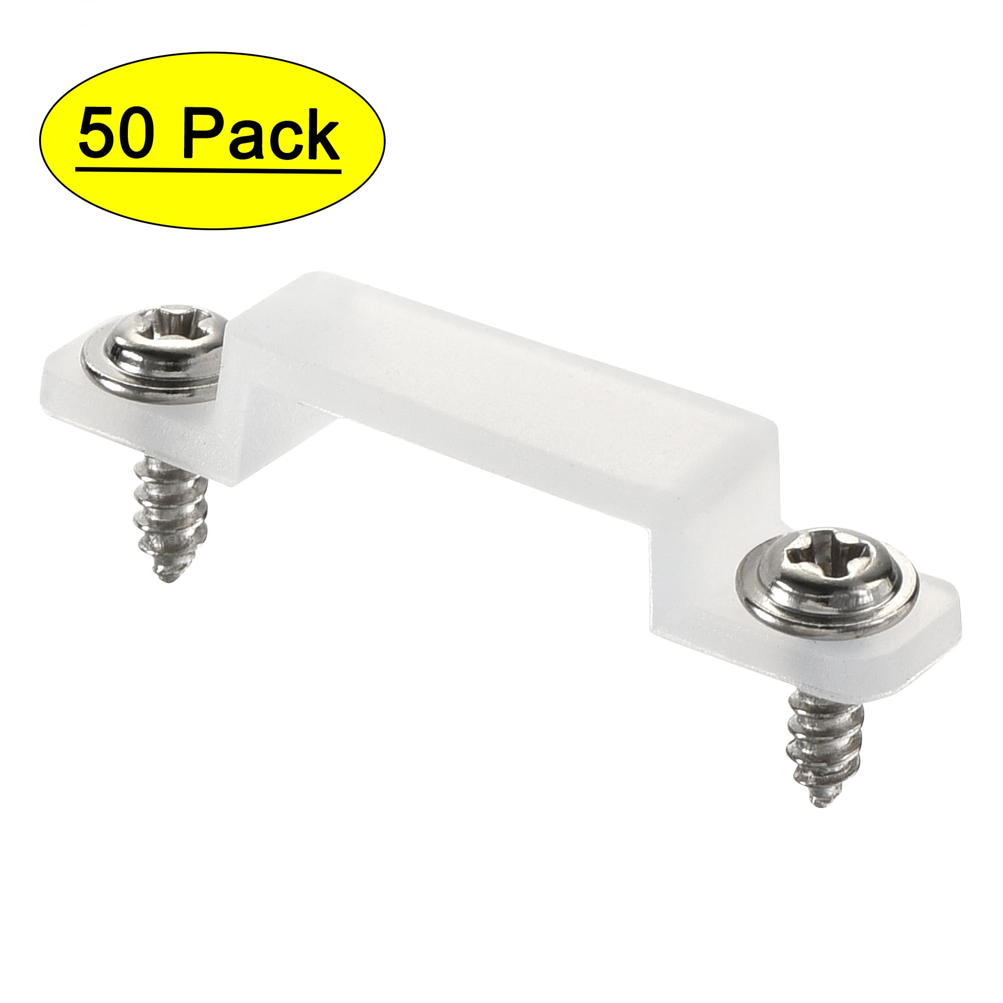 Uxcell LED Strip Mounting Brackets, Fixing Clips with Screws for 0.47 ...
