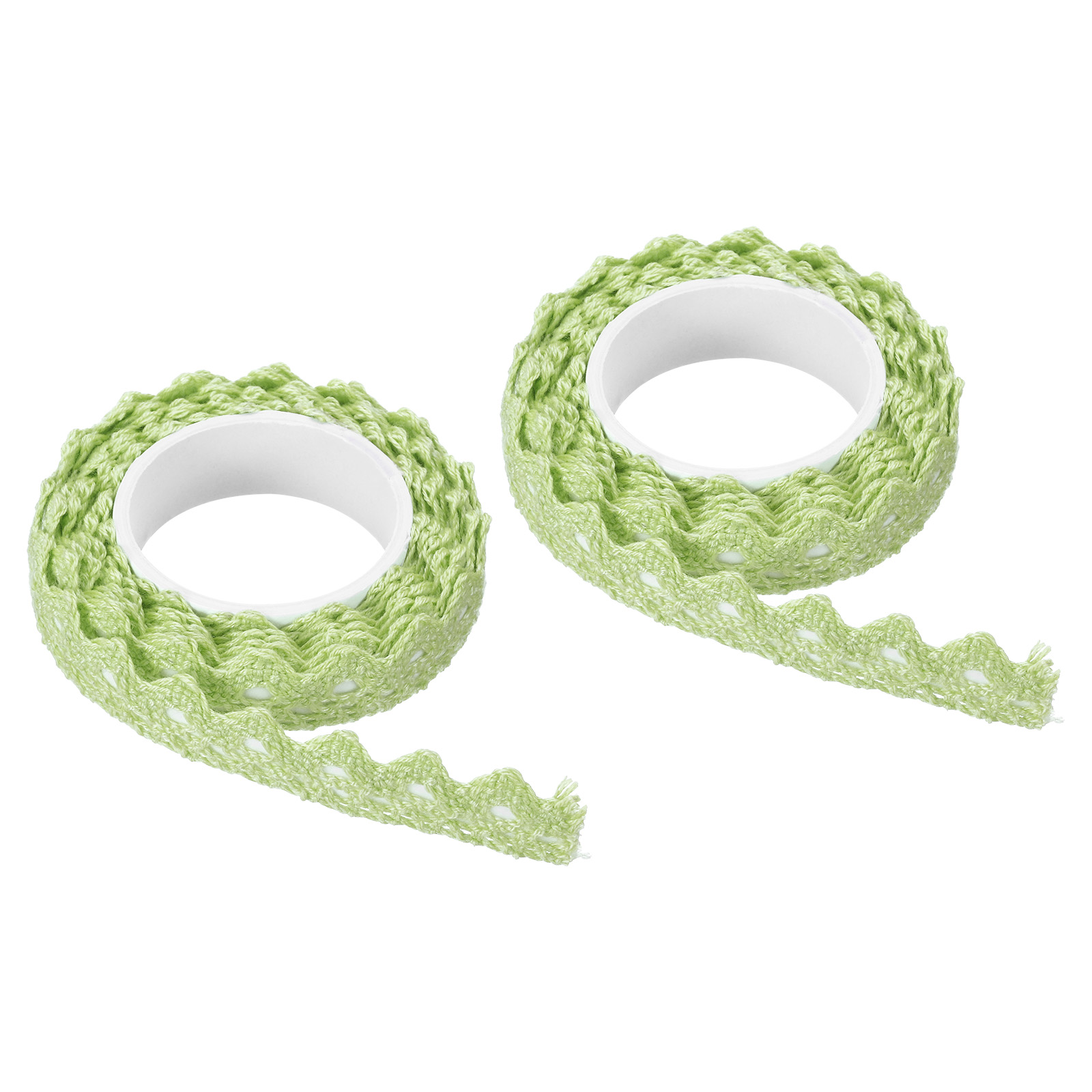 Uxcell Lace Ribbon Self-Adhesive Lace Tape, 2 Rolls Cotton Sticker for ...