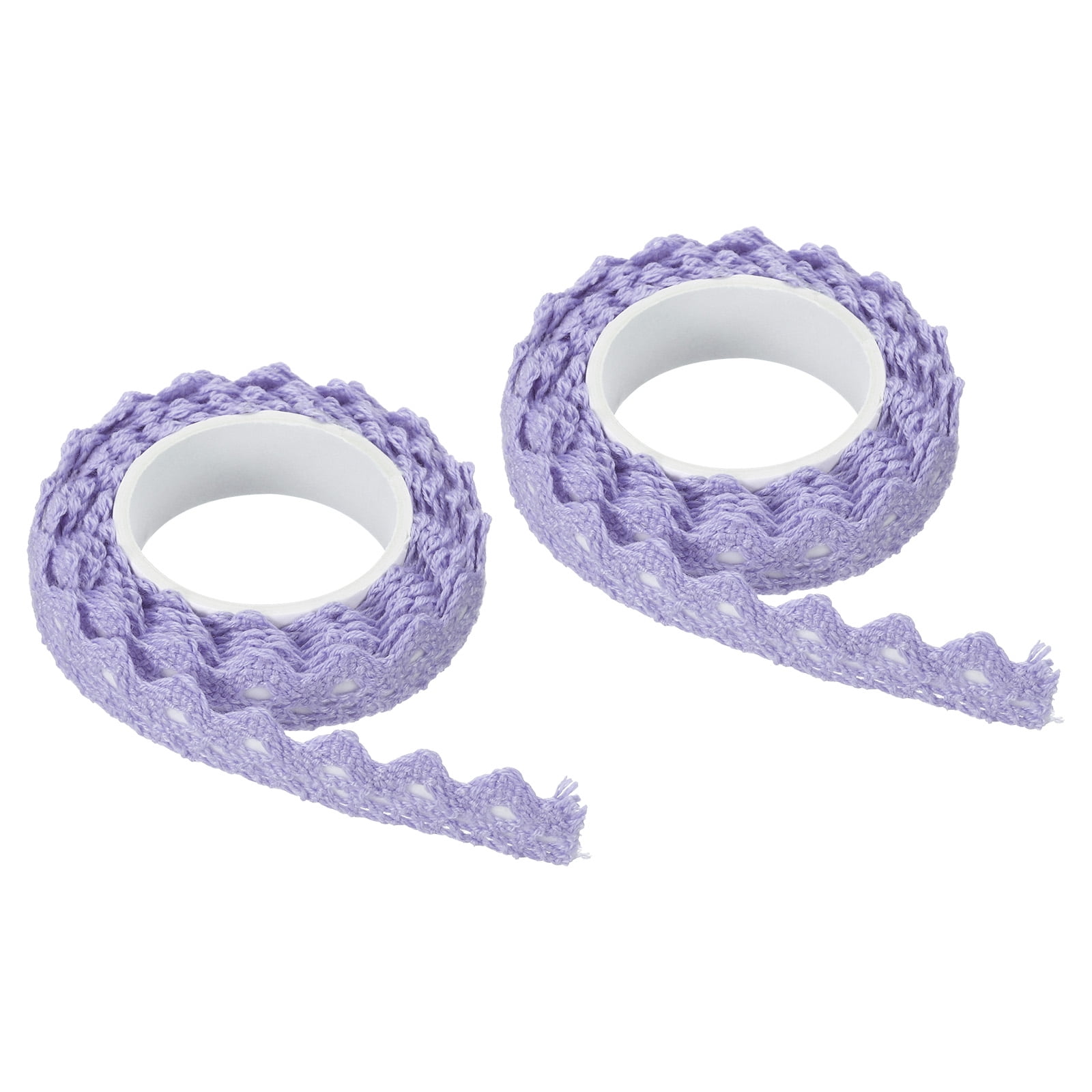 Uxcell Lace Ribbon Self-Adhesive Lace Tape, 2 Rolls Cotton Sticker for ...