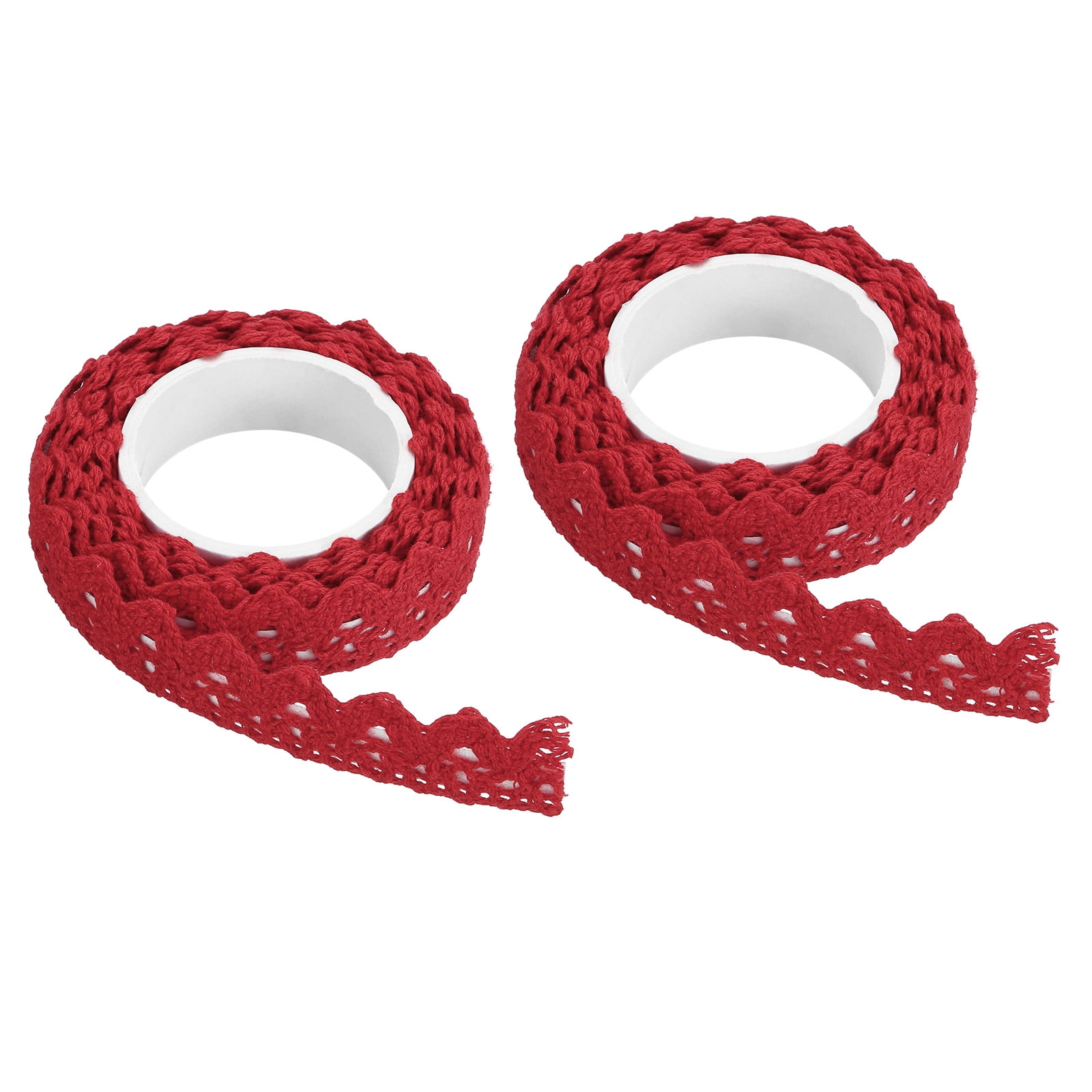 Uxcell Lace Ribbon Self-Adhesive Lace Tape, 2 Rolls Cotton Sticker for ...