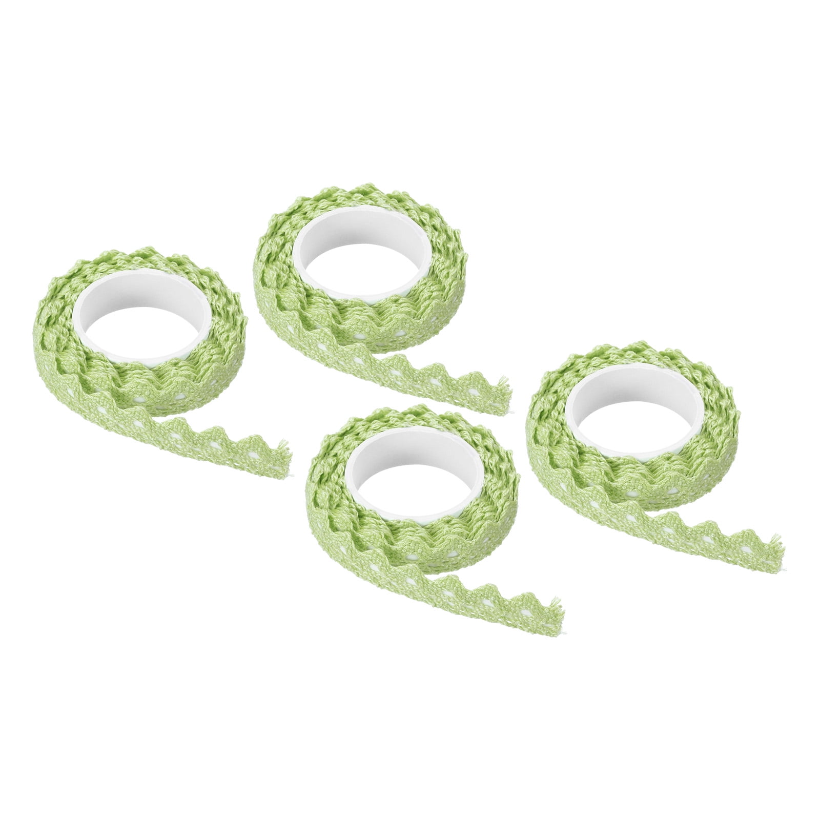 Uxcell Lace Ribbon Self-Adhesive Lace Tape, 4 Rolls Cotton Sticker for ...