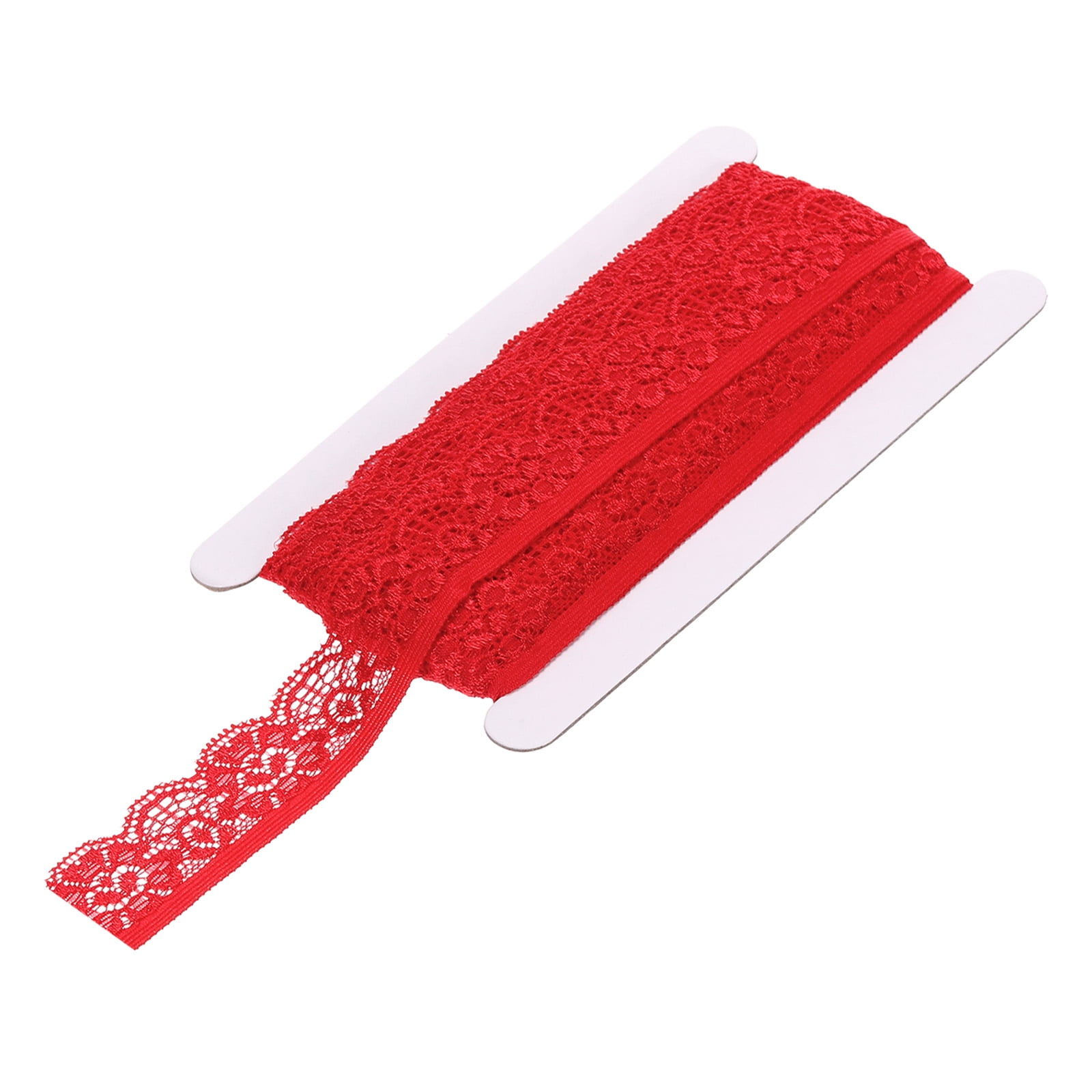 Uxcell Lace Trim Vintage 0.98" x 10yards Red Lace Ribbon For Clothes ...