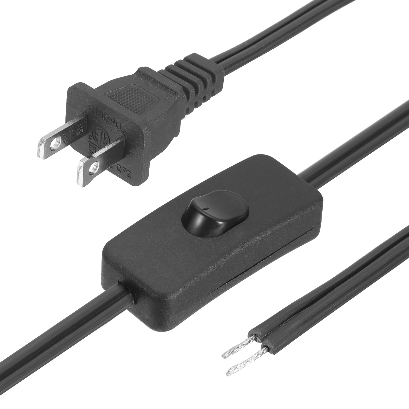 Uxcell Lamp Replacement Cord with Inline On/Off Switch, 12FT 2A/250V Light Wire with Plug for ...