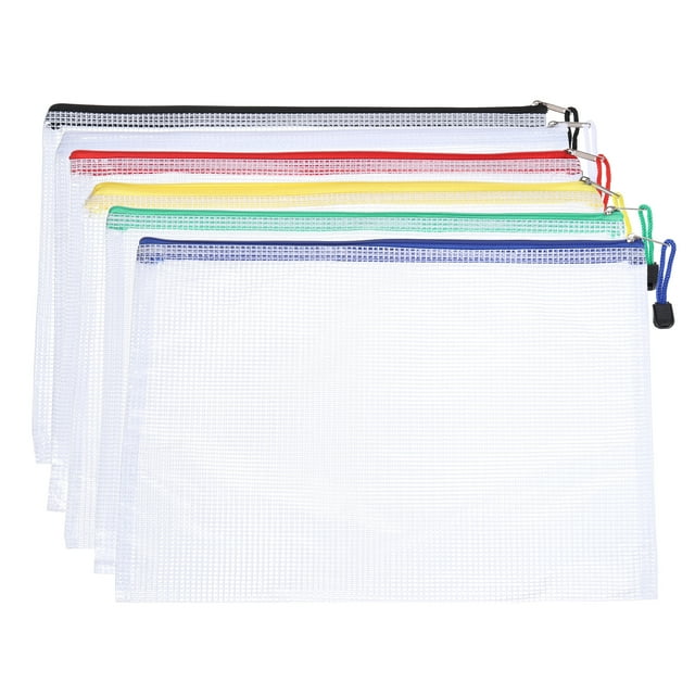 Uxcell Large A4 Mesh Zipper Pouch File Bags, 18 Pack File Project ...