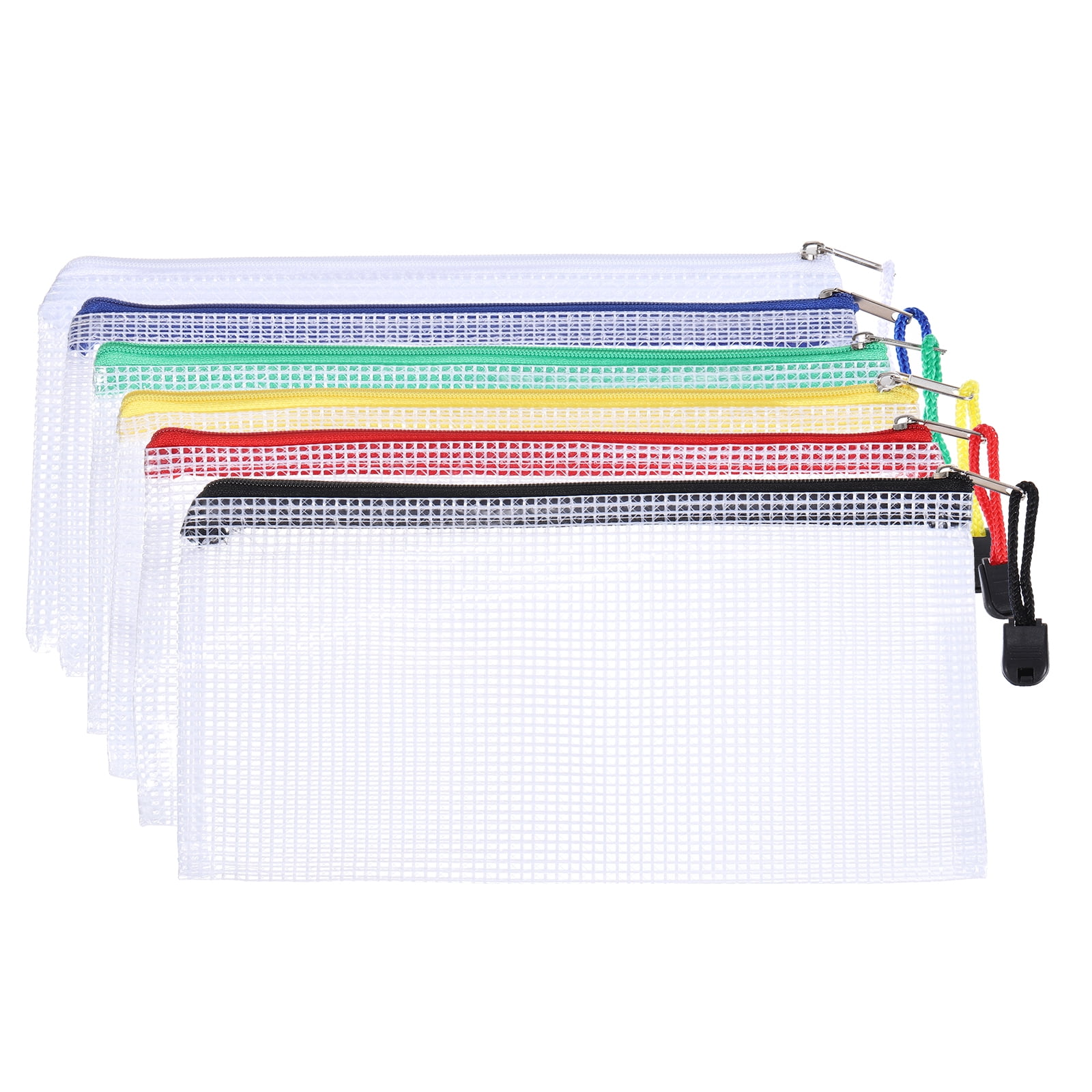 Uxcell Large Bill Mesh Zipper Pouch File Bags, 24 Pack PVC File Project ...
