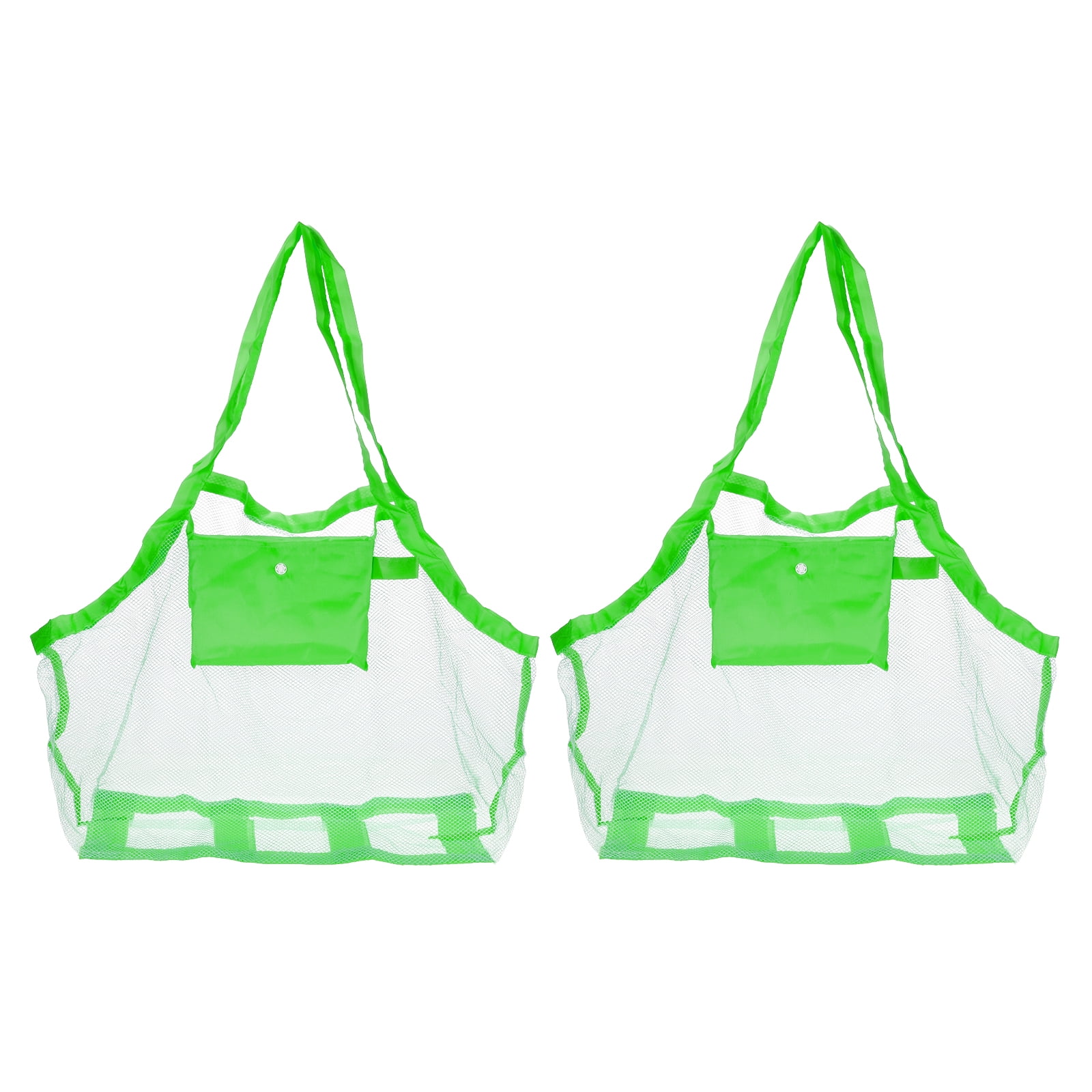 Uxcell Large Mesh Beach Bag Sand Backpack Sea Shell Tote Bags, Green 2 ...
