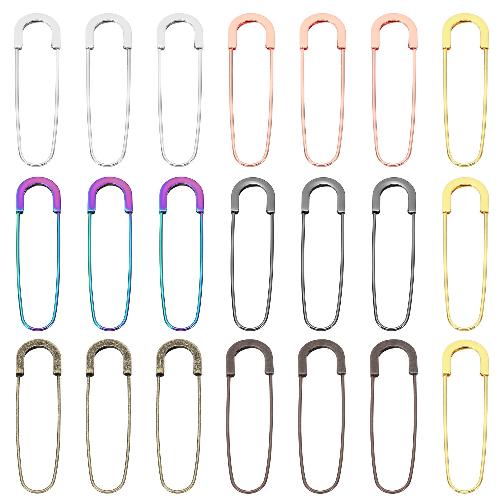Uxcell Large Safety Pins 80mm / 3.15 Inch Metal Giant Sewing Safety ...