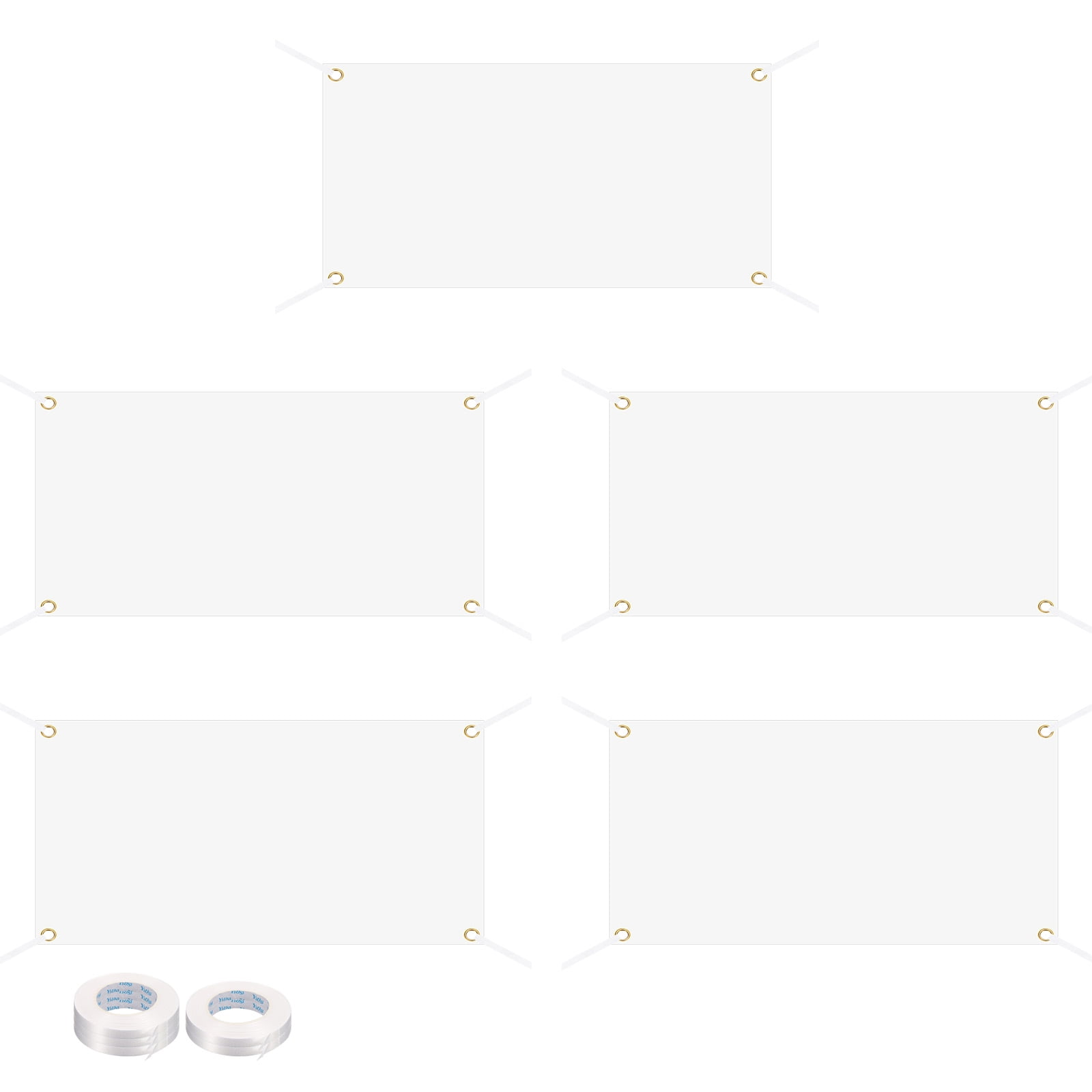 Uxcell Large White Blank Banner and Signs 2 x 4 Feet, 5 Set Sublimation ...