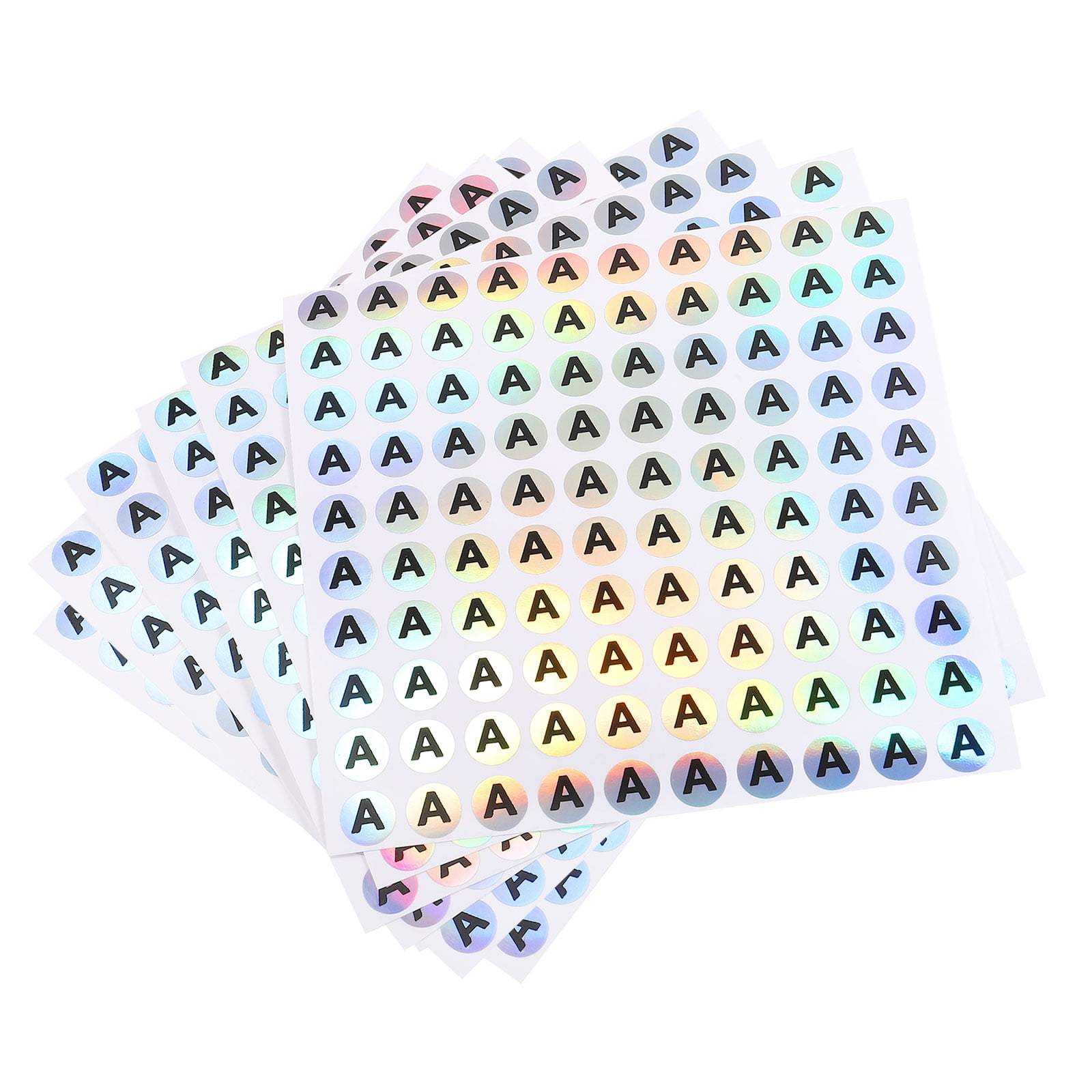 Uxcell Laser Capital Letter Stickers, Alphabet A Round Self-Adhesive ...