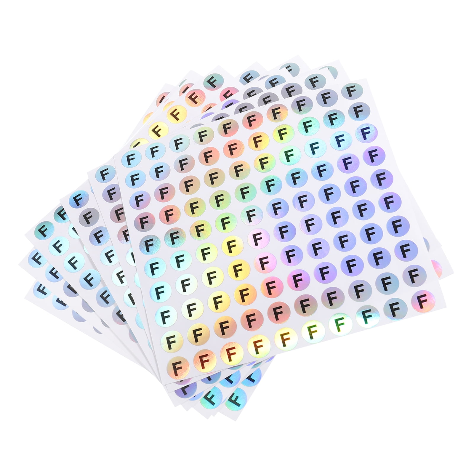 Uxcell Laser Capital Letter Stickers, Alphabet F Round Self-Adhesive ...