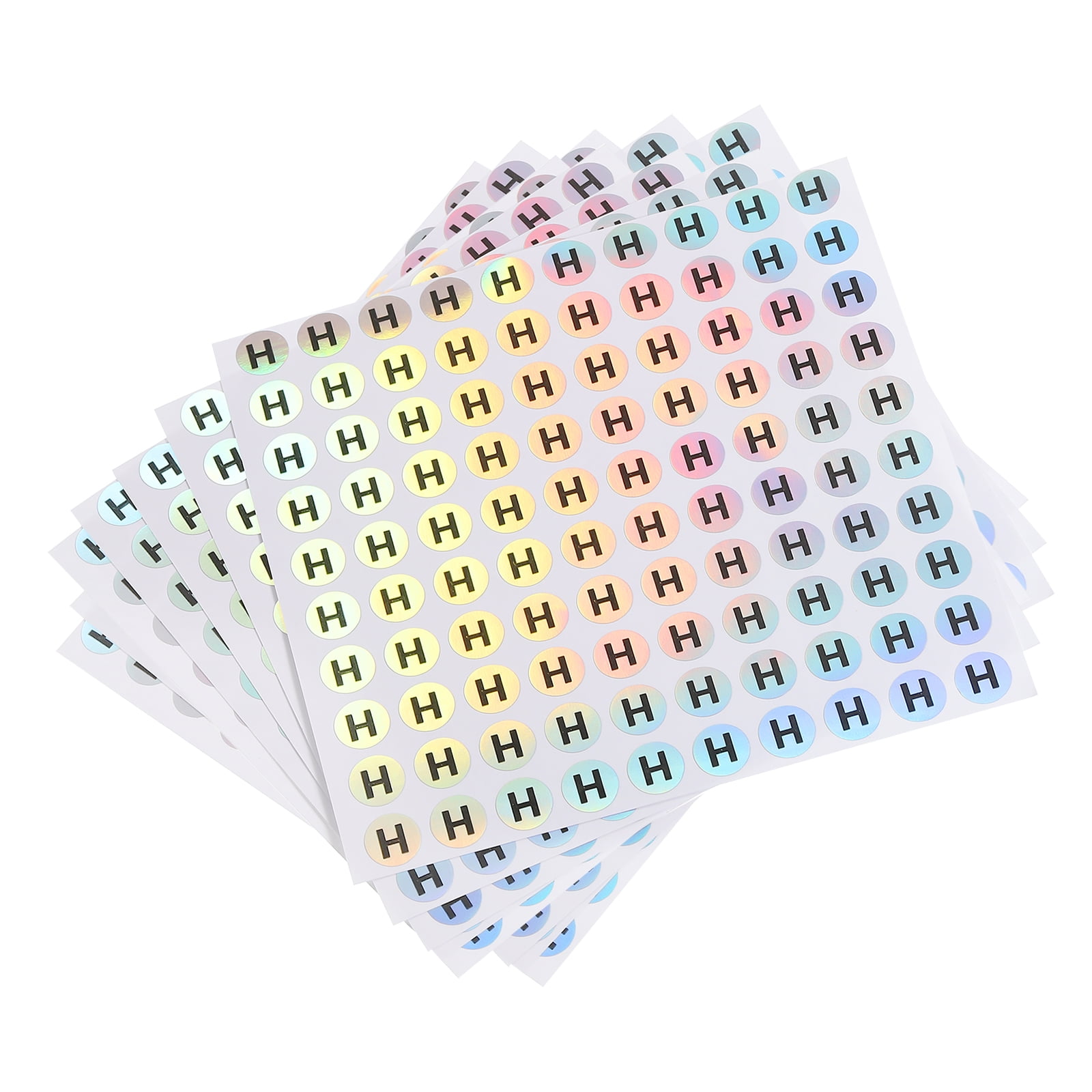 Uxcell Laser Capital Letter Stickers, Alphabet H Round Self-Adhesive ...