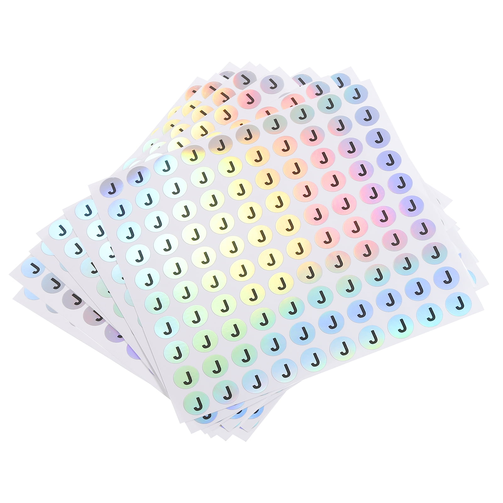 Uxcell Laser Capital Letter Stickers, Alphabet J Round Self-Adhesive ...