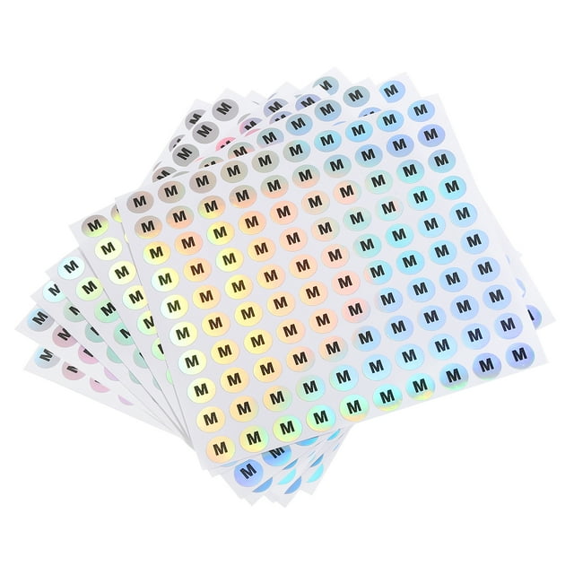 Uxcell Laser Capital Letter Stickers, Alphabet M Round Self-Adhesive ...