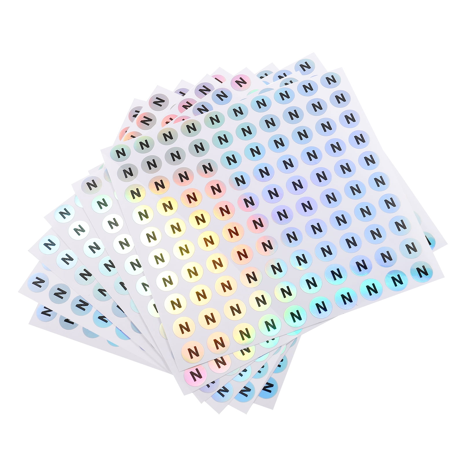 Uxcell Laser Capital Letter Stickers, Alphabet N Round Self-Adhesive ...