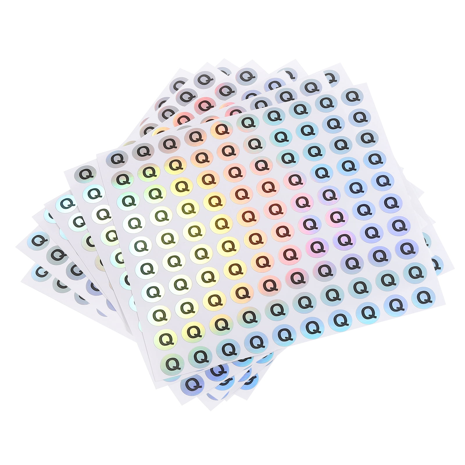 Uxcell Laser Capital Letter Stickers, Alphabet Q Round Self-Adhesive ...