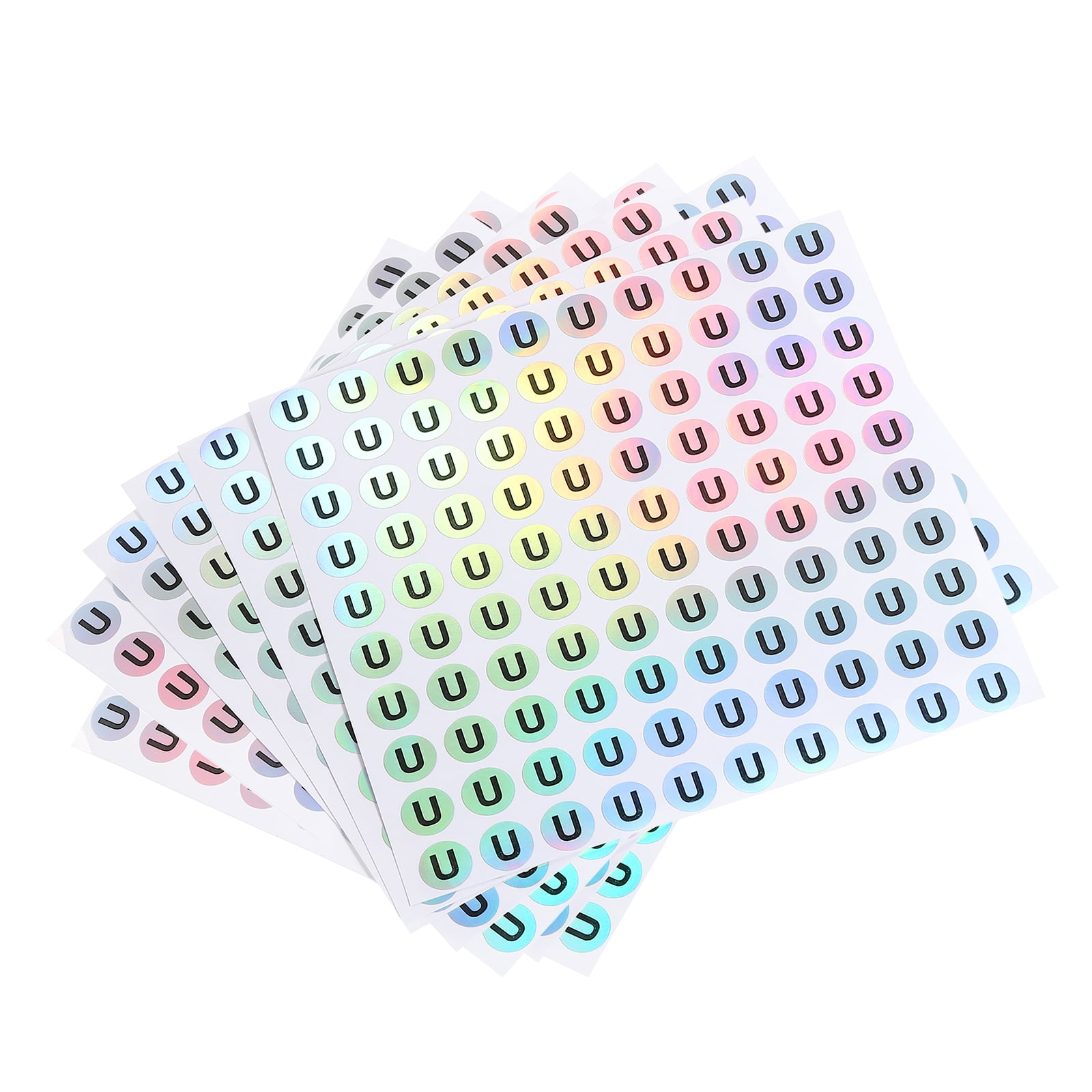 Uxcell Laser Capital Letter Stickers, Alphabet U Round Self-Adhesive ...
