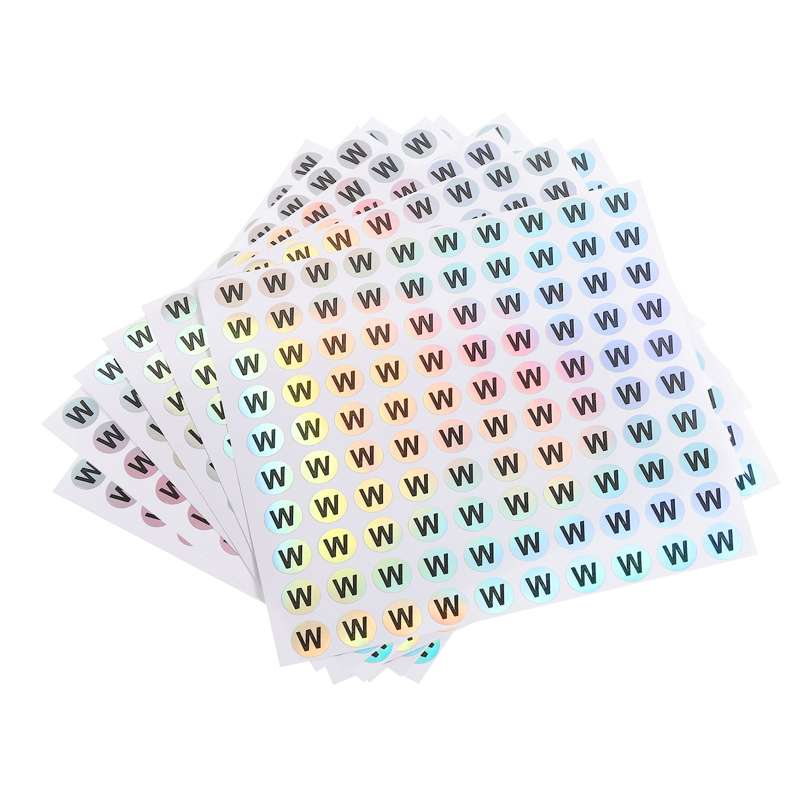 Uxcell Laser Capital Letter Stickers, Alphabet W Round Self-Adhesive ...