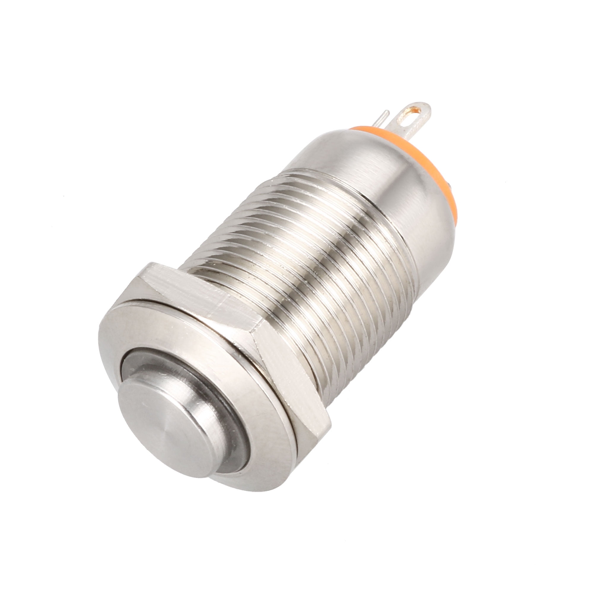 Uxcell Latching Metal Push Button Switch High Head 12mm Mounting Dia ...