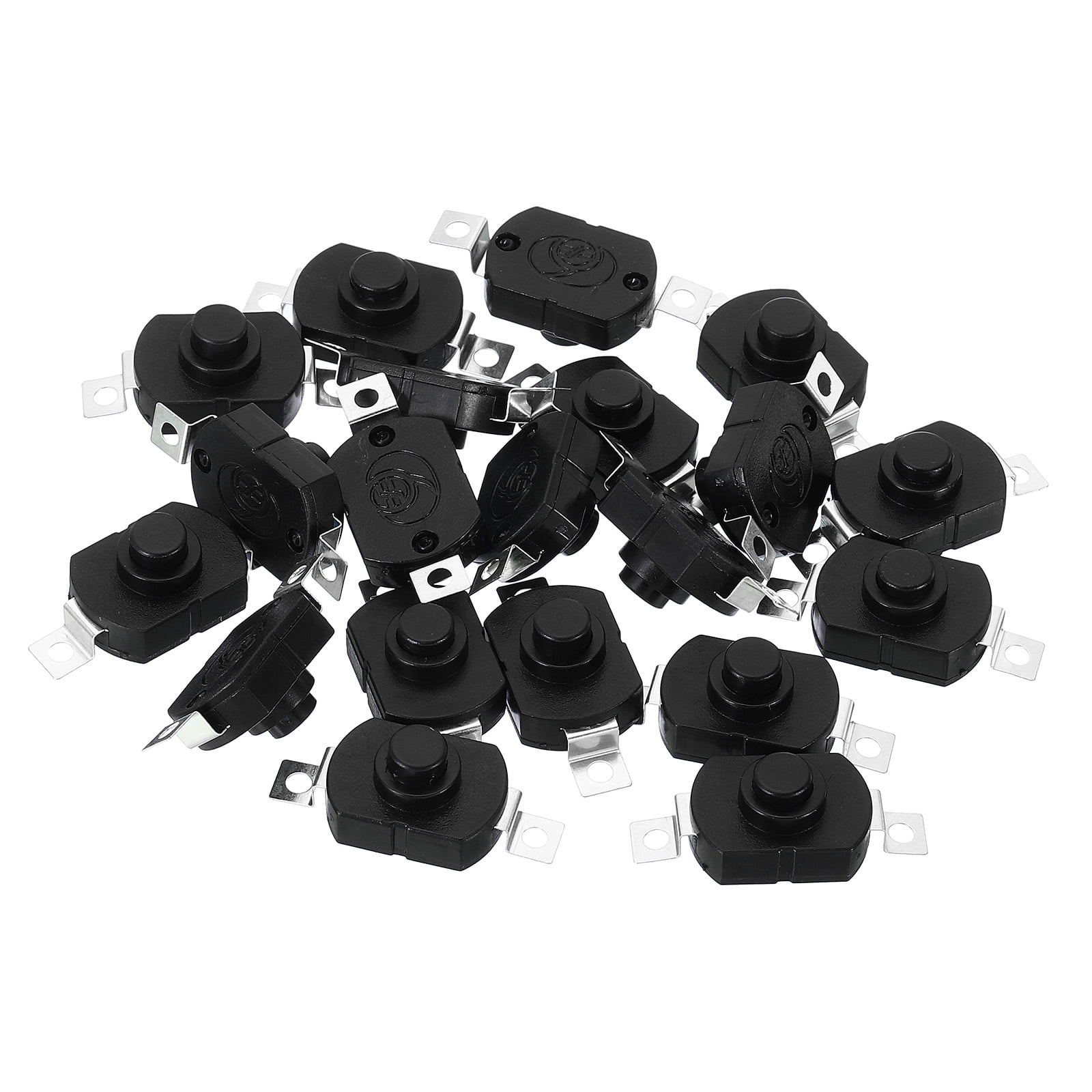 Uxcell Latching Push Button Switch, 20 Pcs KAN23 Large Flat Pin with ...