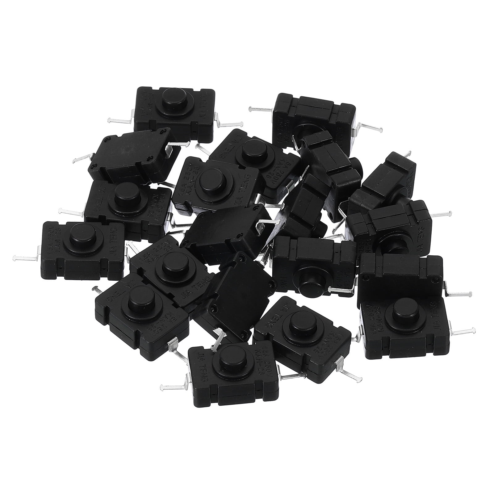 Uxcell Latching Push Button Switch, 20 Pcs KAN28 Needle Pin On/Off Self ...
