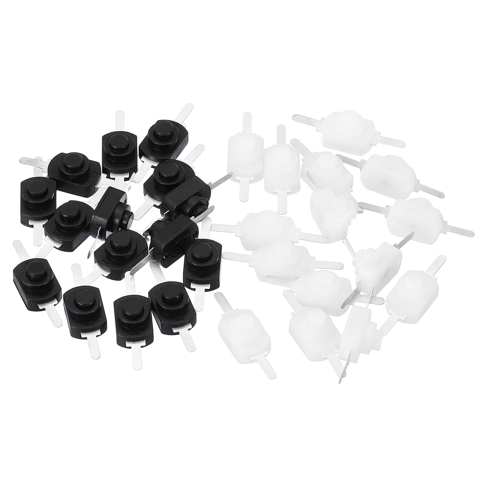 Uxcell Latching Push Button Switch, 30 Pcs Straight Pin On/Off Self ...
