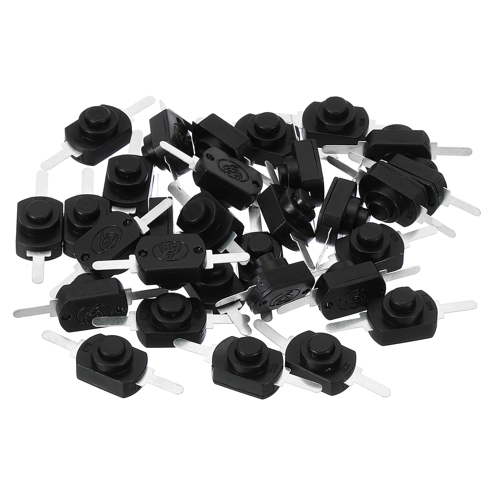 Uxcell Latching Push Button Switch, 30 Pcs Straight Pin On/Off Self ...
