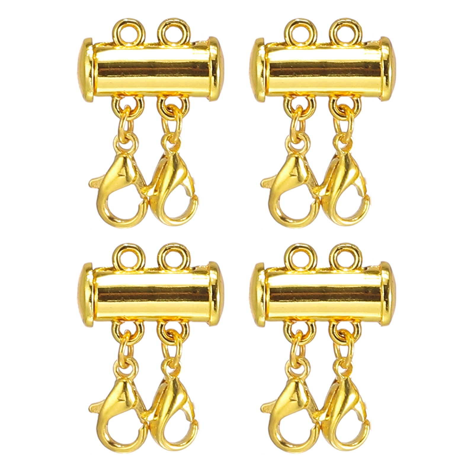 Uxcell Layering Necklace Clasps, 4Pack 2 Strands Slide Magnetic Tube ...