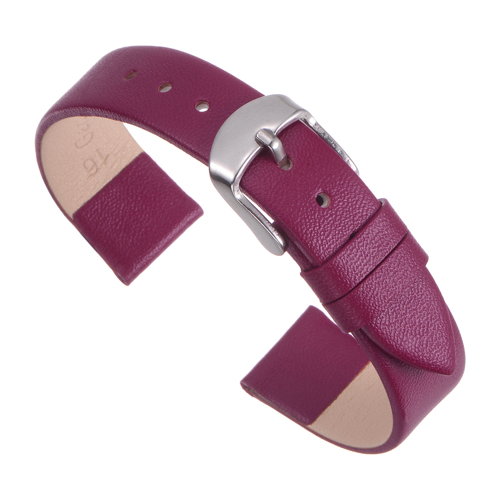 Uxcell Leather Band 22mm Width Smooth Flat Leather Watch Strap for Men ...