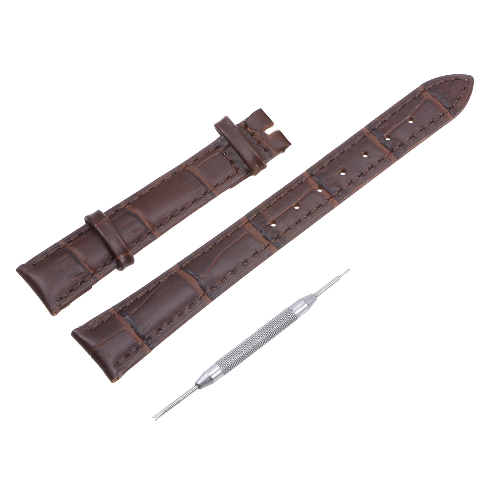 Uxcell Leather Band Embossed 15mm Leather Watch Strap with Installation ...
