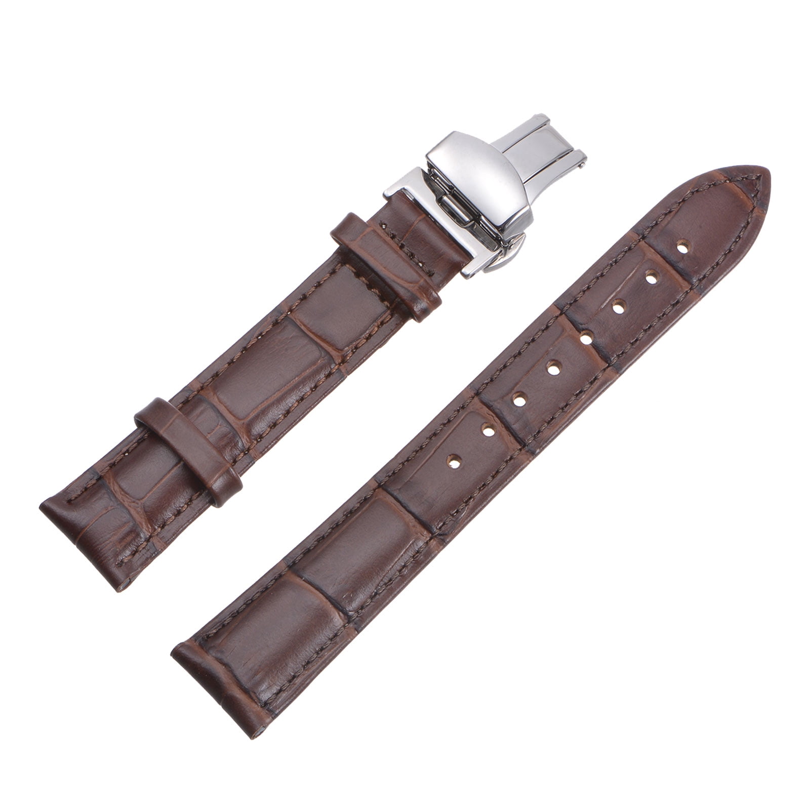 Uxcell Leather Band Replacement Kit Deployment Buckle Watch Strap 23mm ...