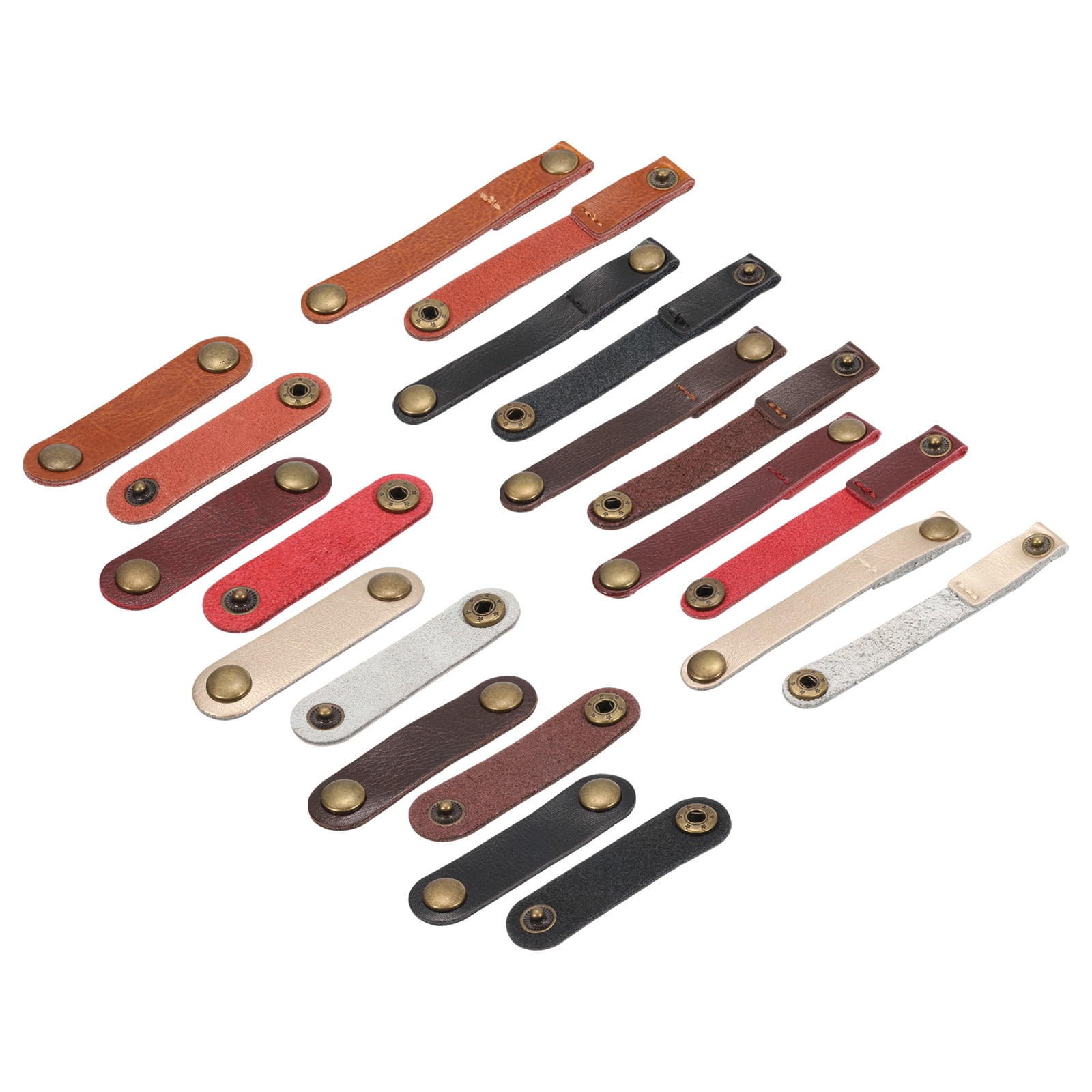 Uxcell Leather Cable Straps Leather Cable Ties Leather Cord Organizer ...
