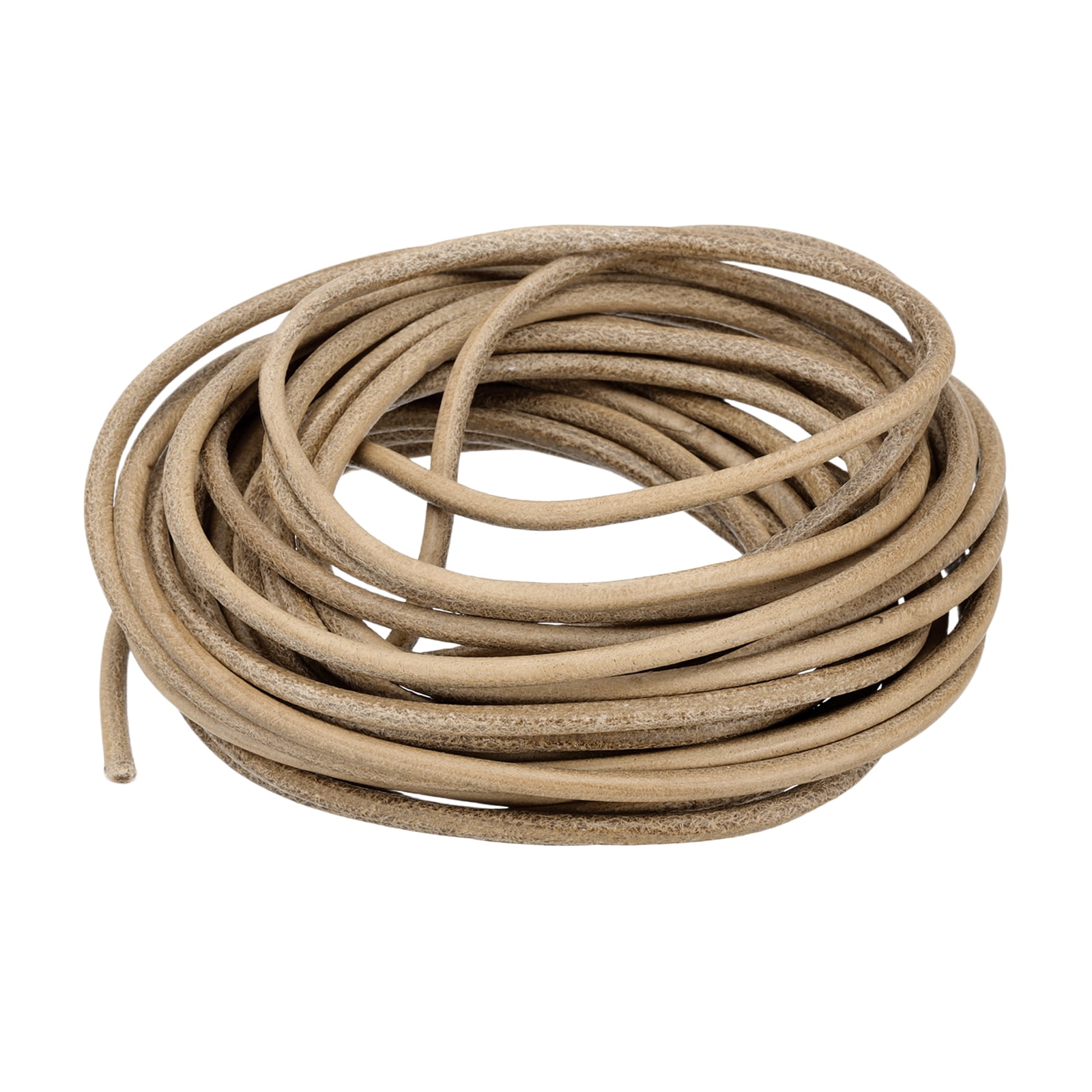 Uxcell Leather Cord, 3 mm x 5.5 Yard Leather Strip Cord Round Straps ...