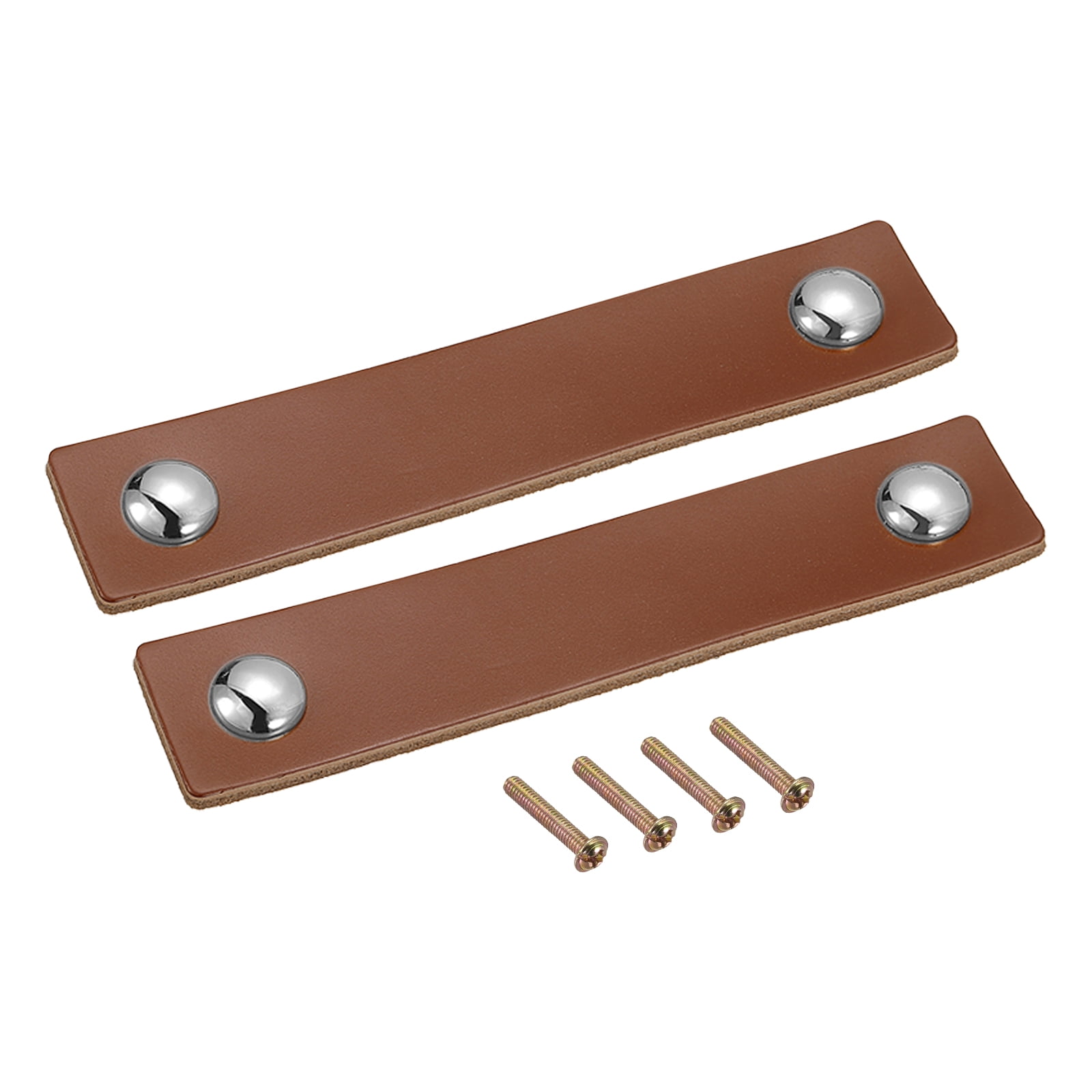 Uxcell Leather Drawer Pulls, 5.4" 2Pack Leather Furniture Handles ...