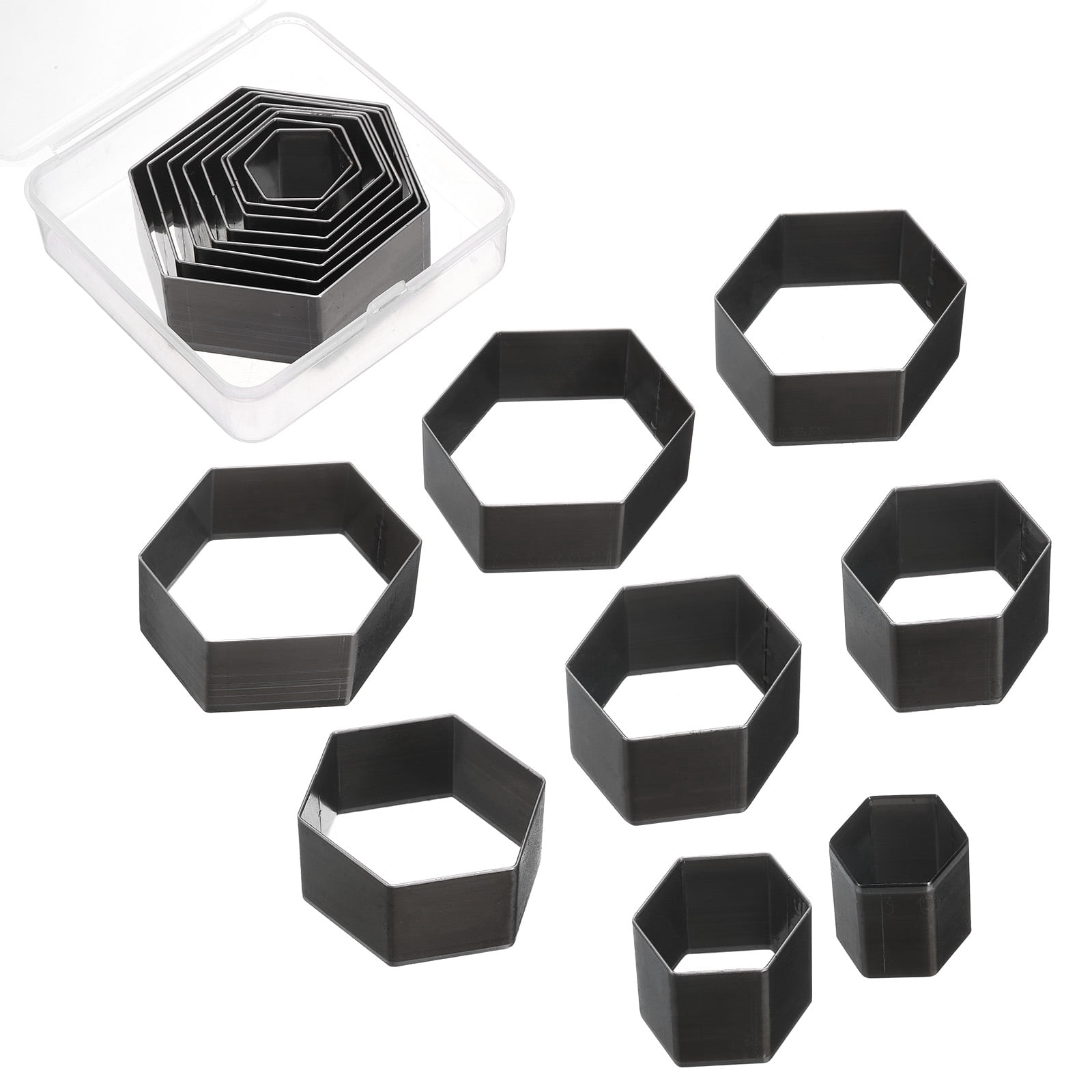Uxcell Leather Hexagon Shape Punch Cutter Set 8 Sizes Leather Hollow ...
