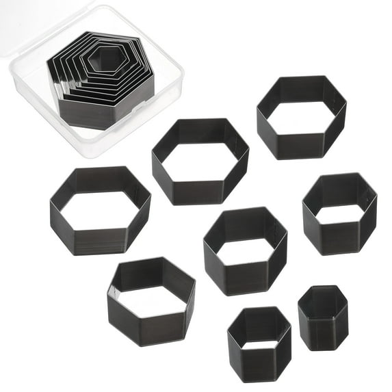 Uxcell Leather Hexagon Shape Punch Cutter Set 8 Sizes Leather Hollow ...