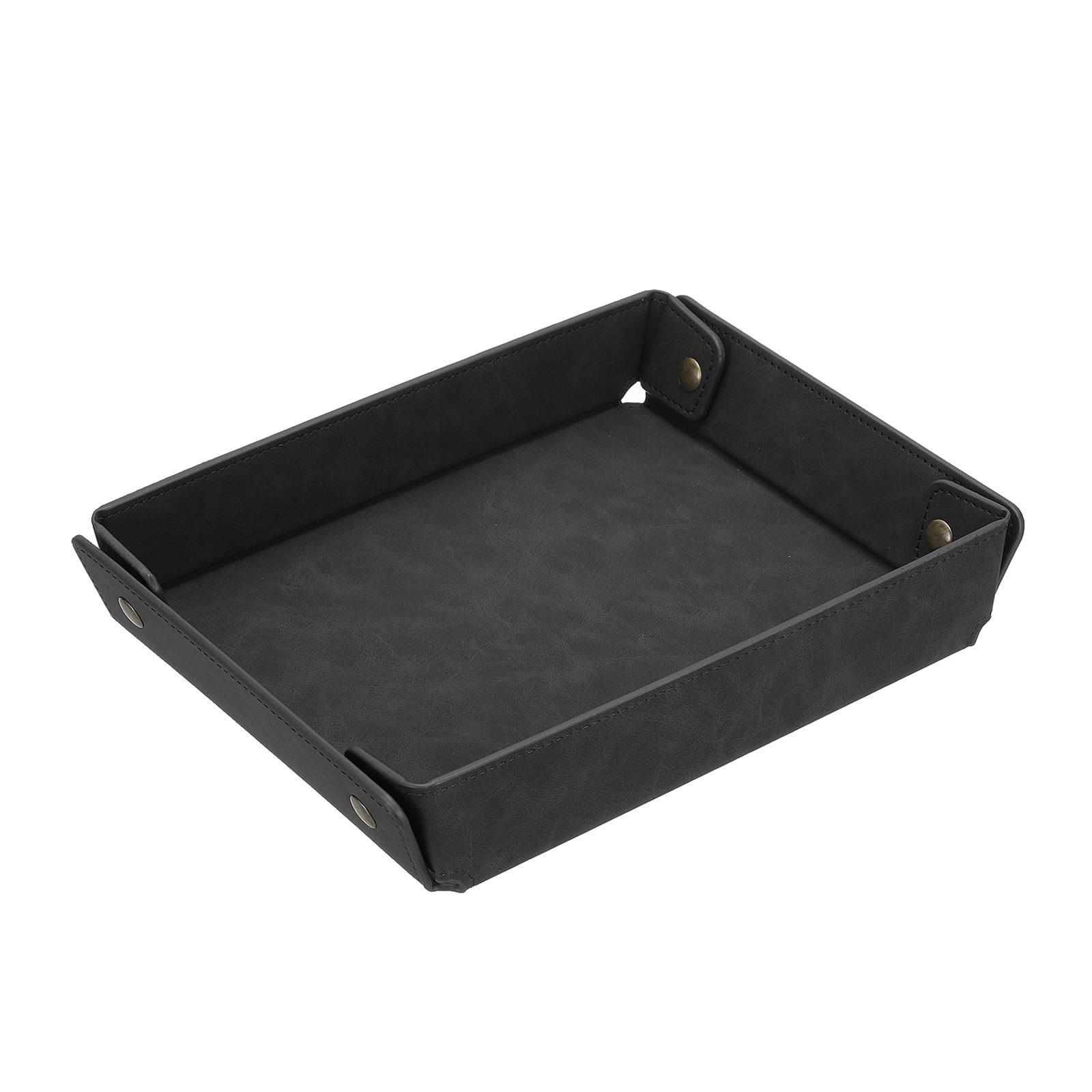 Uxcell Leather Jewelry Valet Tray, Folding Portable Catchall Snapped ...