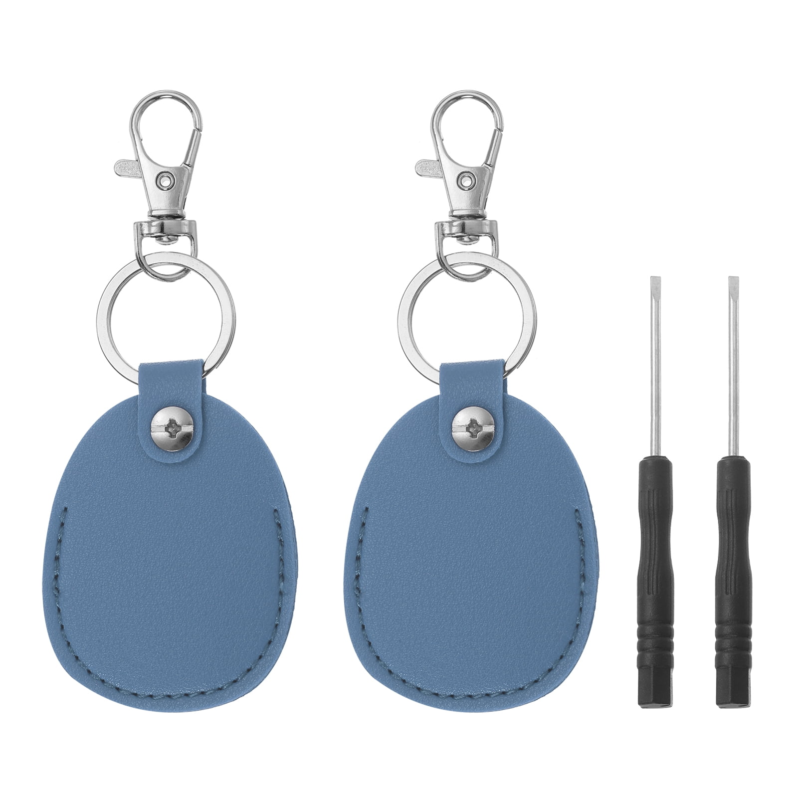 Uxcell Leather Key Fob, 2 Pack Genuine Leather Air Tag Holder Portable ...