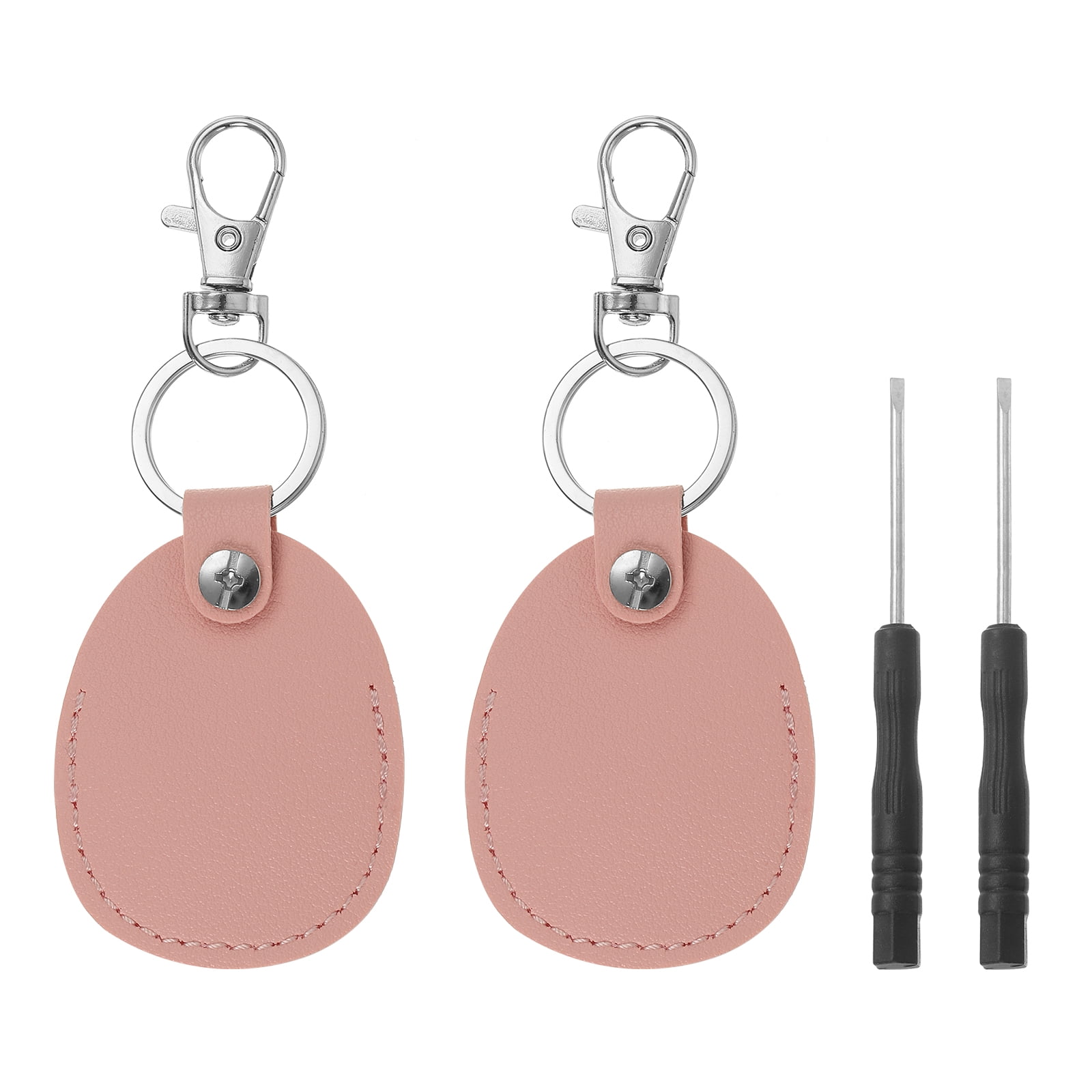 Uxcell Leather Key Fob, 2 Pack Genuine Leather Air Tag Holder Portable ...