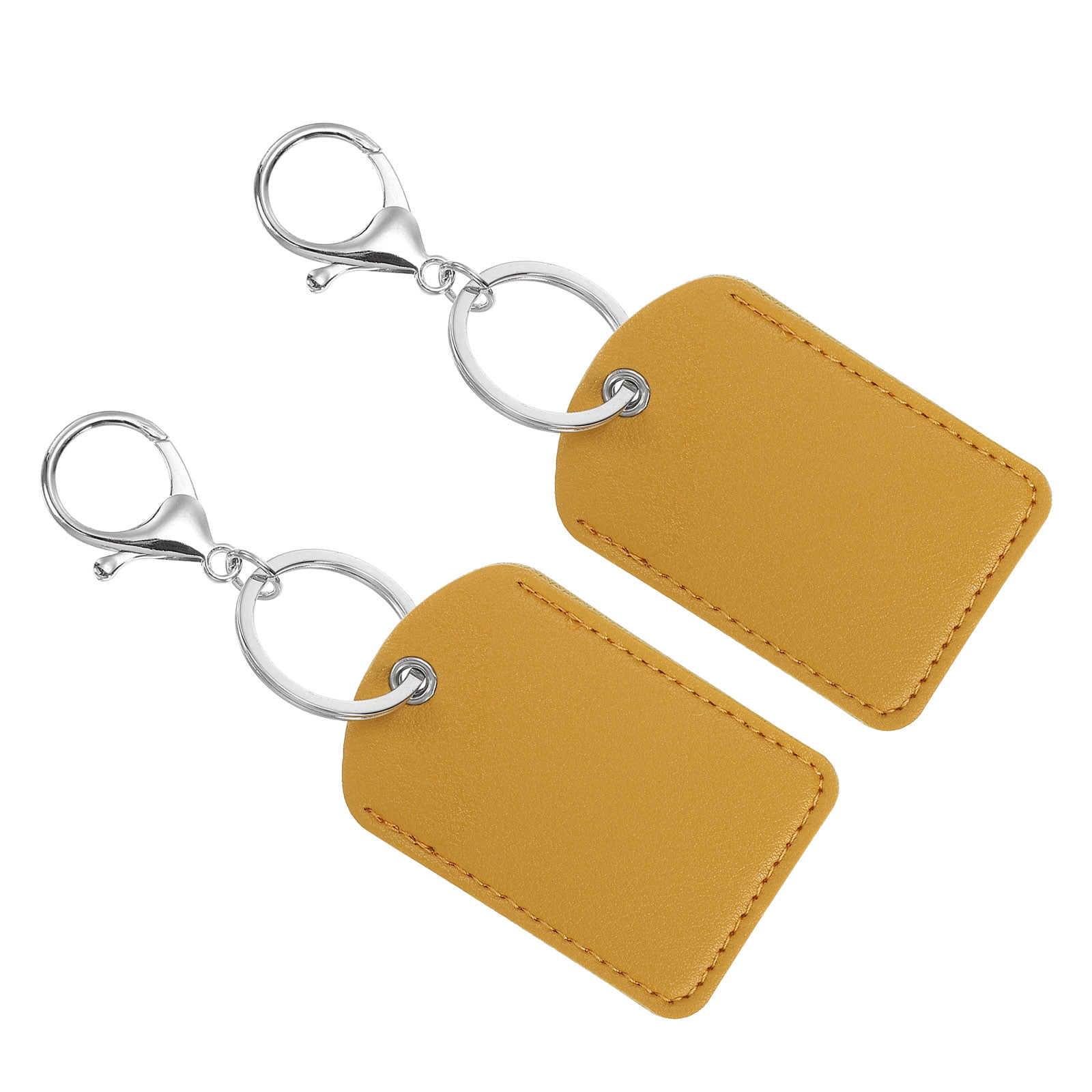 Uxcell Leather Key Fob, 2 Pack PU Leather Key Fob with Key Rings for ID ...