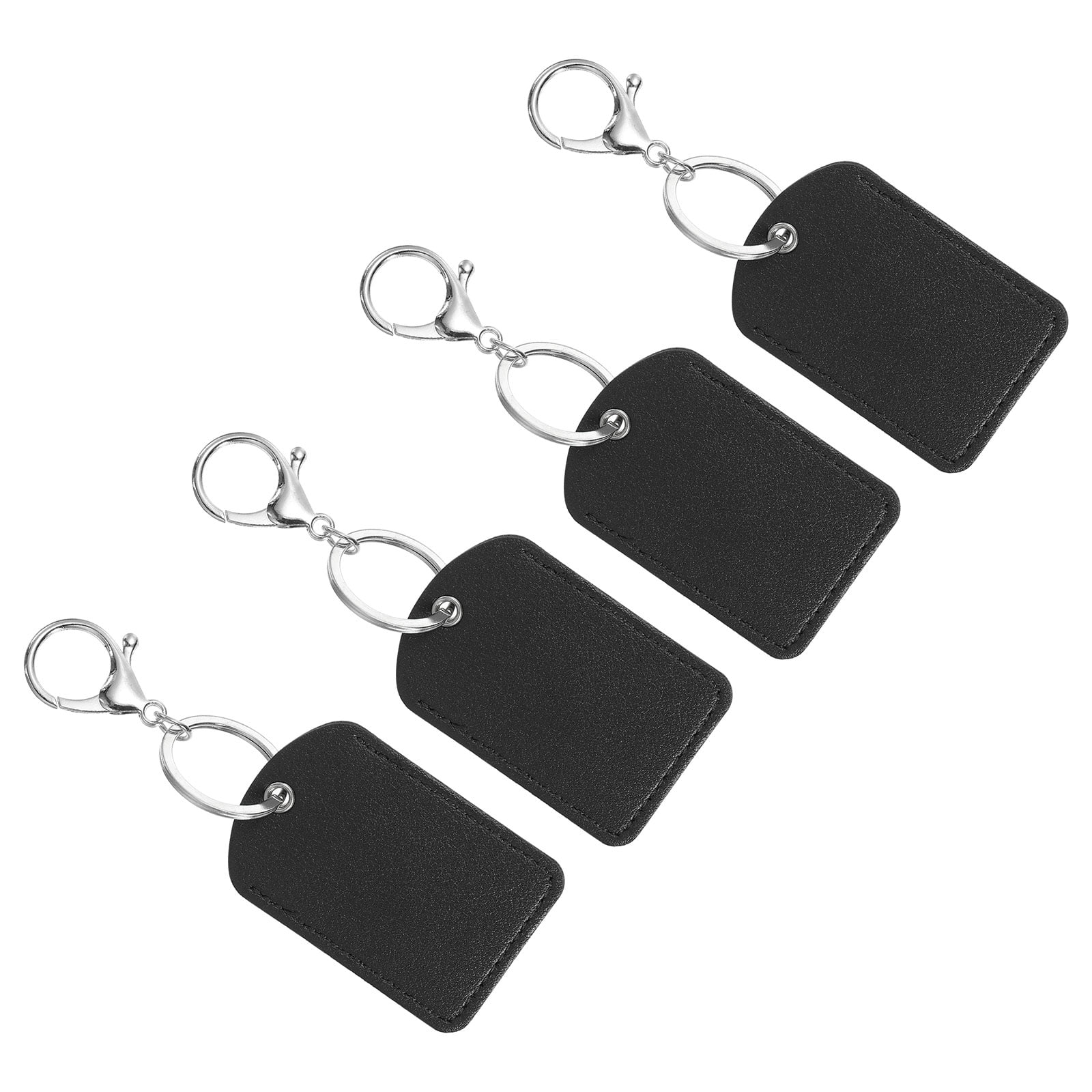 Uxcell Leather Key Fob, 4 Pack PU Leather Key Fob with Key Rings for ID ...
