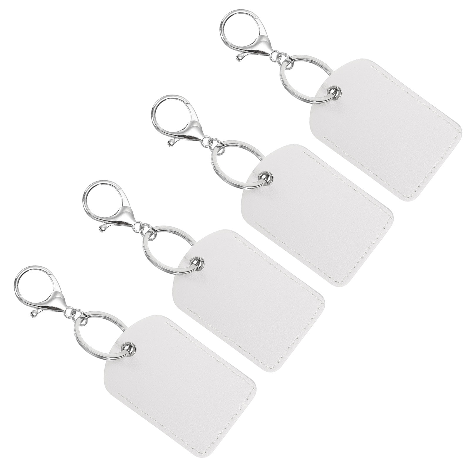 Uxcell Leather Key Fob, 4 Pack PU Leather Key Fob with Key Rings for ID ...