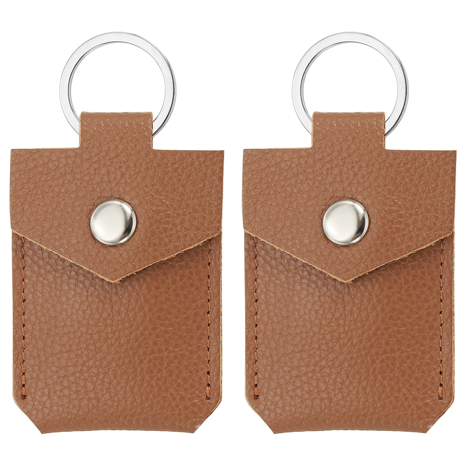 Uxcell Leather Key Fob, Genuine Leather Keys Cover Portable Key Rings ...