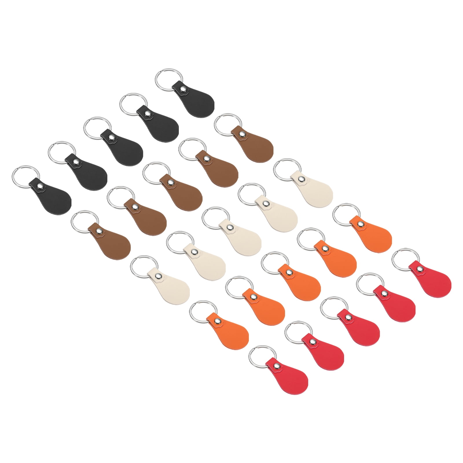 Uxcell Leather Key Fob Kit, 25 Pack U Leather Key Fob Blanks and Key ...