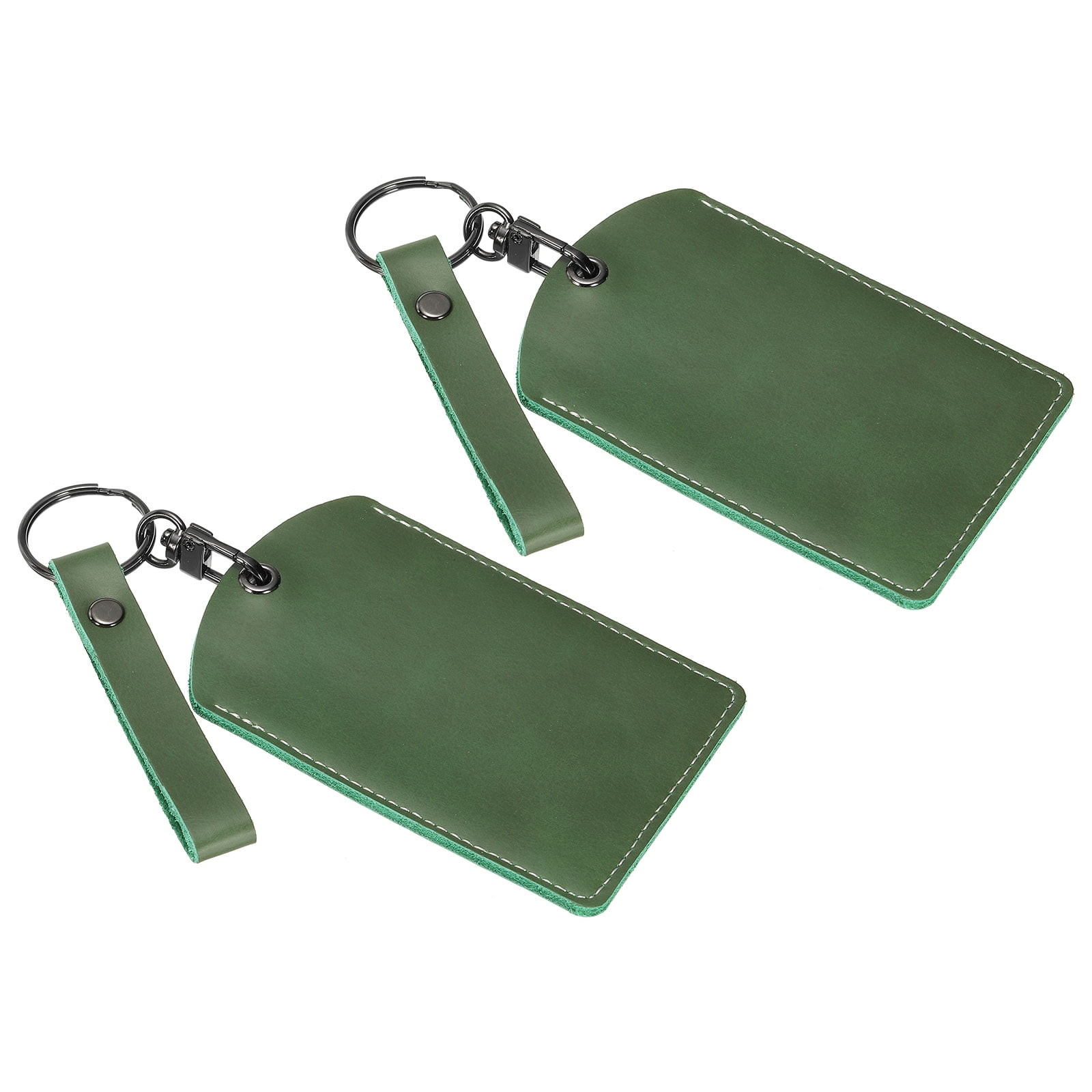 Uxcell Leather Keychain Blanks, 2 Pack Cowhide Key Fobs Kit with Key ...