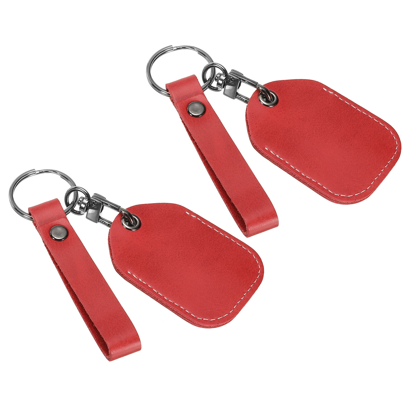 Uxcell Leather Keychain Blanks, 2 Pack DIY Leather Key Fobs with Key ...