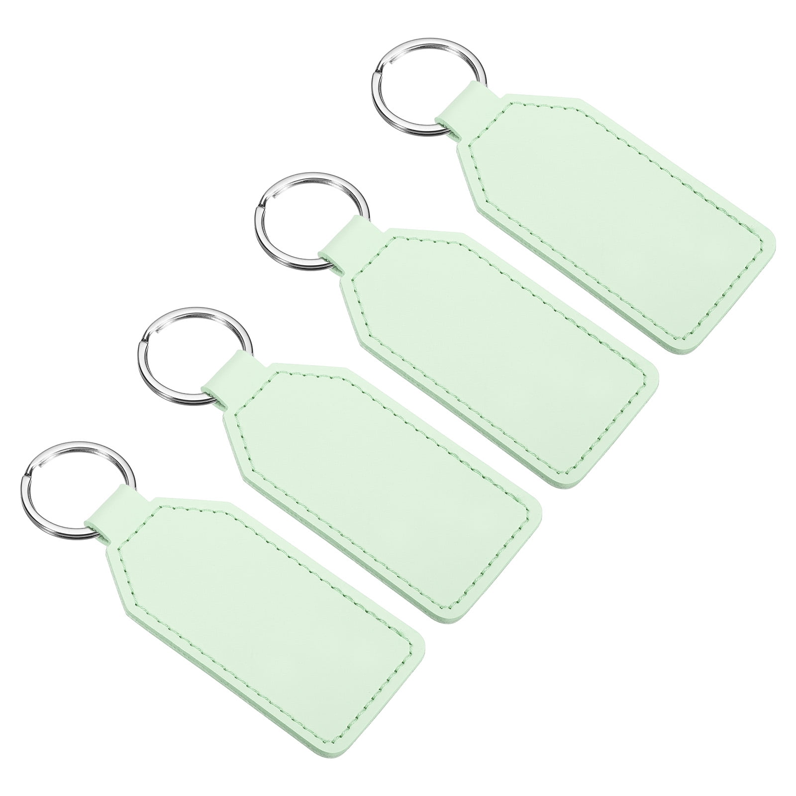 Uxcell Leather Keychain Blanks, 4 Pack PU Leather Key Fob with Key ...