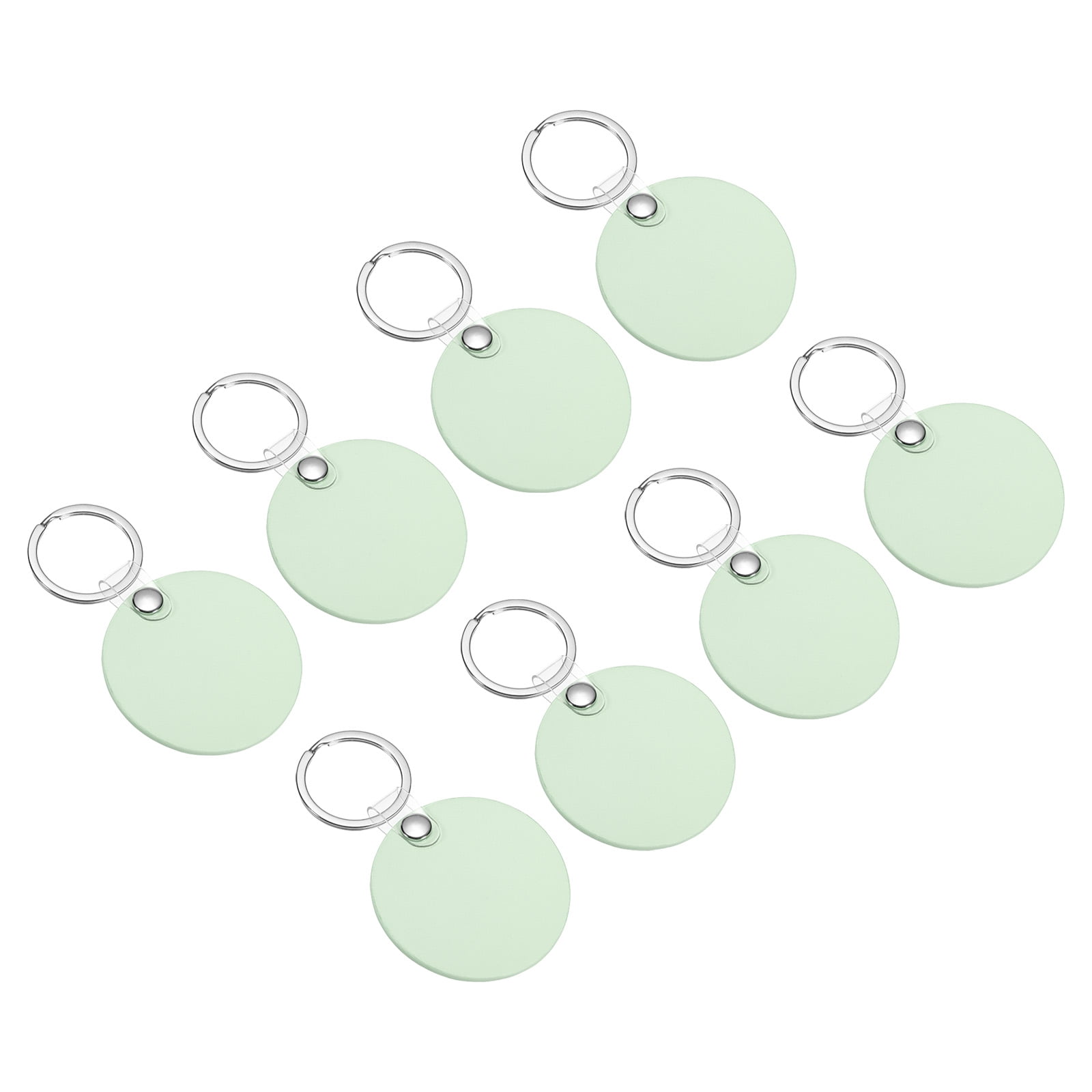 Uxcell Leather Keychain Blanks, 8 Pack Round PU Leather Key Fob with ...
